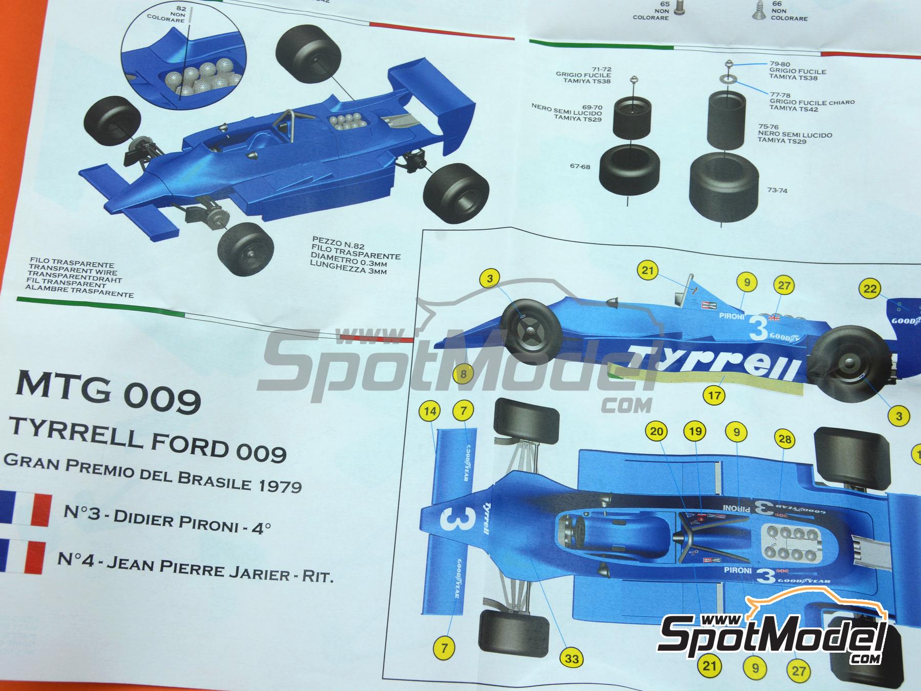 Tameo Kits MTG009: Car scale model kit 1/43 scale - Tyrrell Ford 009 ...