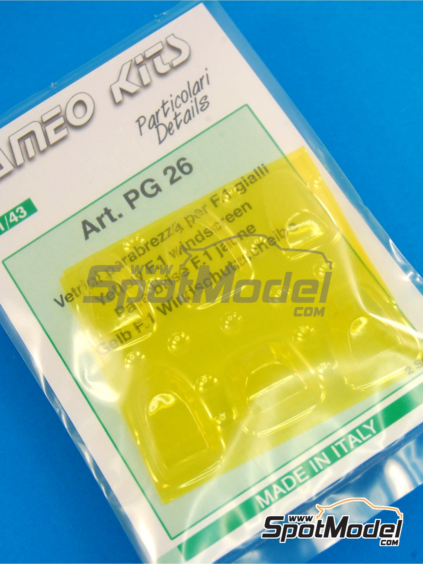 Tameo Kits PG26: Detail 1/43 scale Yellow F1 Windscreen (ref. PG26 ...
