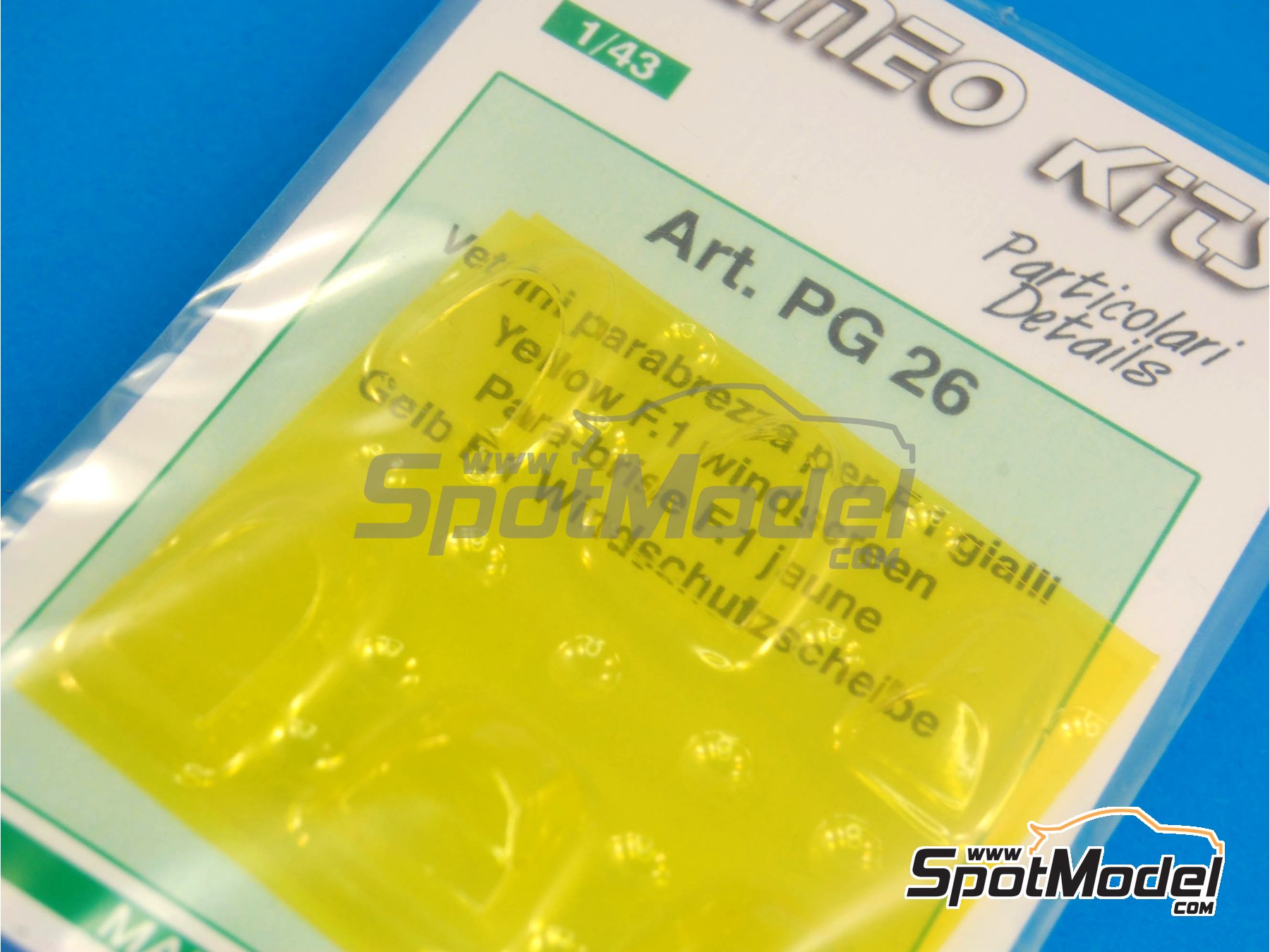 Tameo Kits PG26: Detail 1/43 scale Yellow F1 Windscreen (ref. PG26 ...