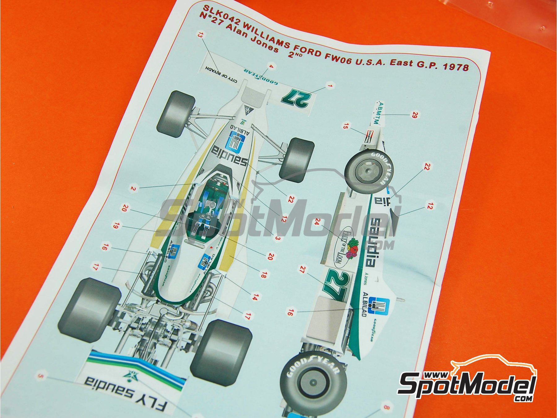 Tameo Kits SLK042: Car scale model kit 1/43 scale - Williams Ford FW06 ...