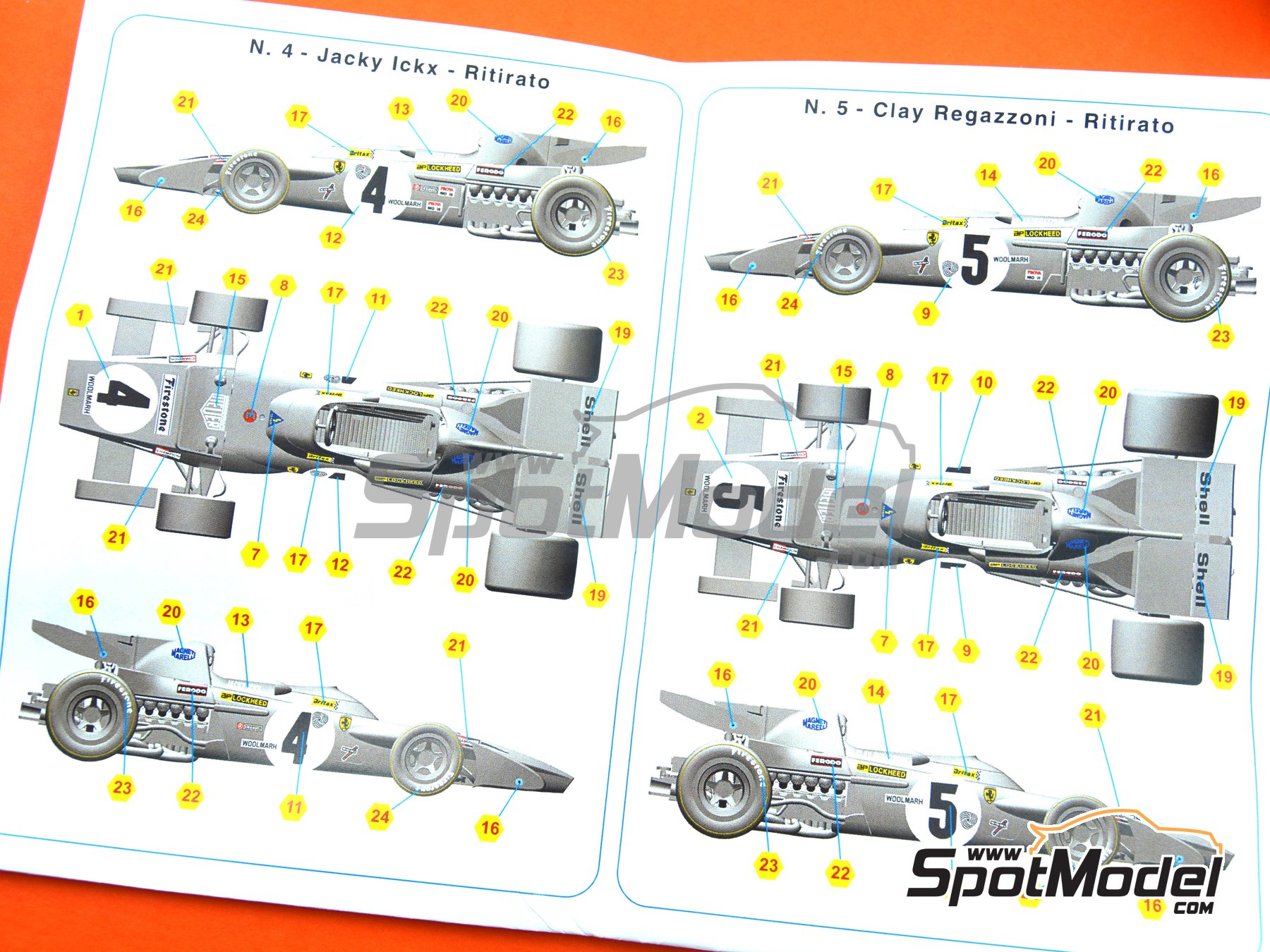 Tameo Kits SLK127: Car scale model kit 1/43 scale - Ferrari 312 B2 ...