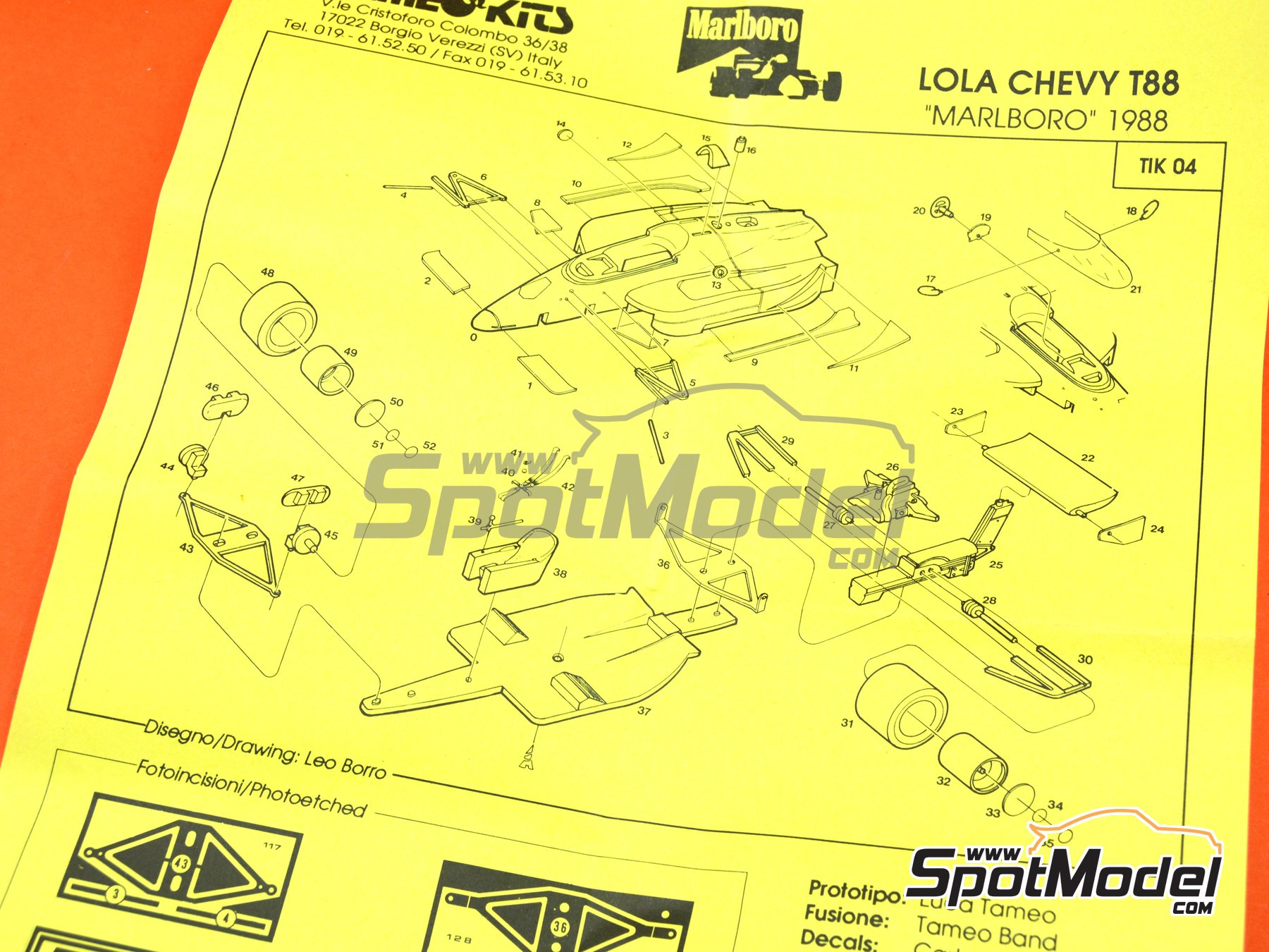 Tameo Kits TIK004: Car scale model kit 1/43 scale - Lola Chevy T88 ...