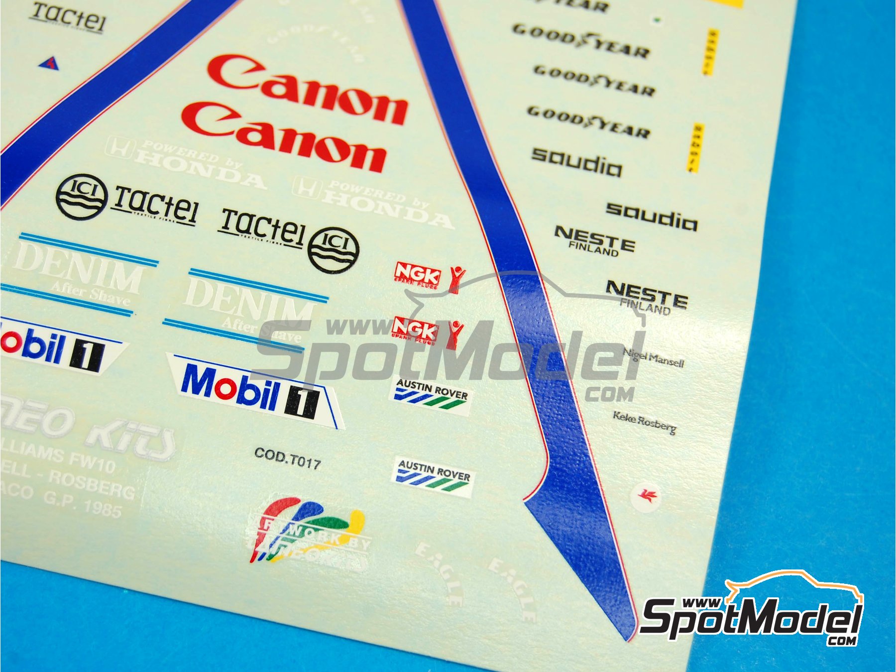 Tameo Kits TMK023: Car scale model kit 1/43 scale - Williams Honda FW10 ...