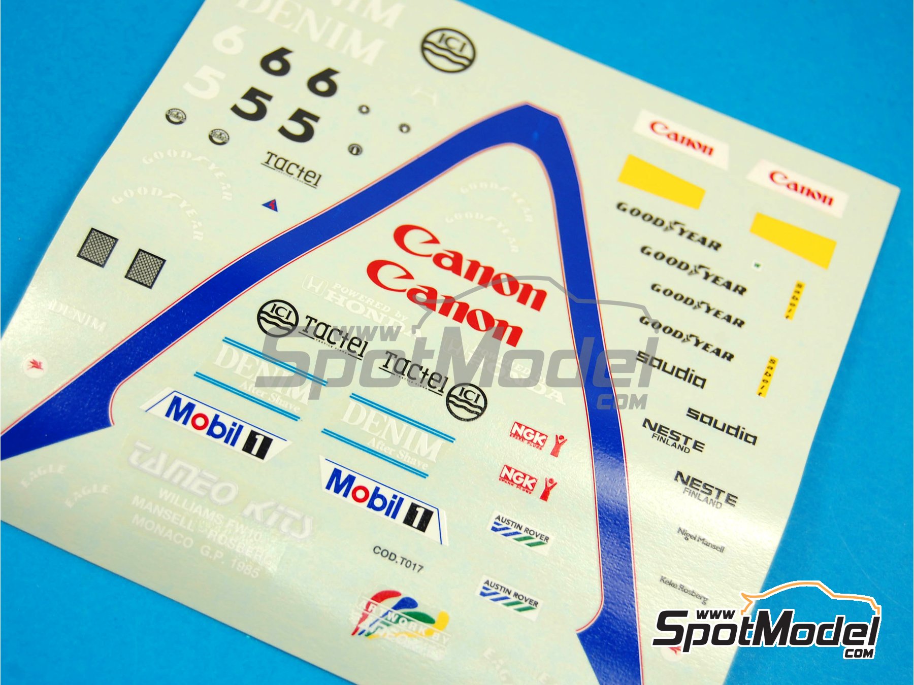 Tameo Kits TMK023: Car scale model kit 1/43 scale - Williams Honda FW10 ...