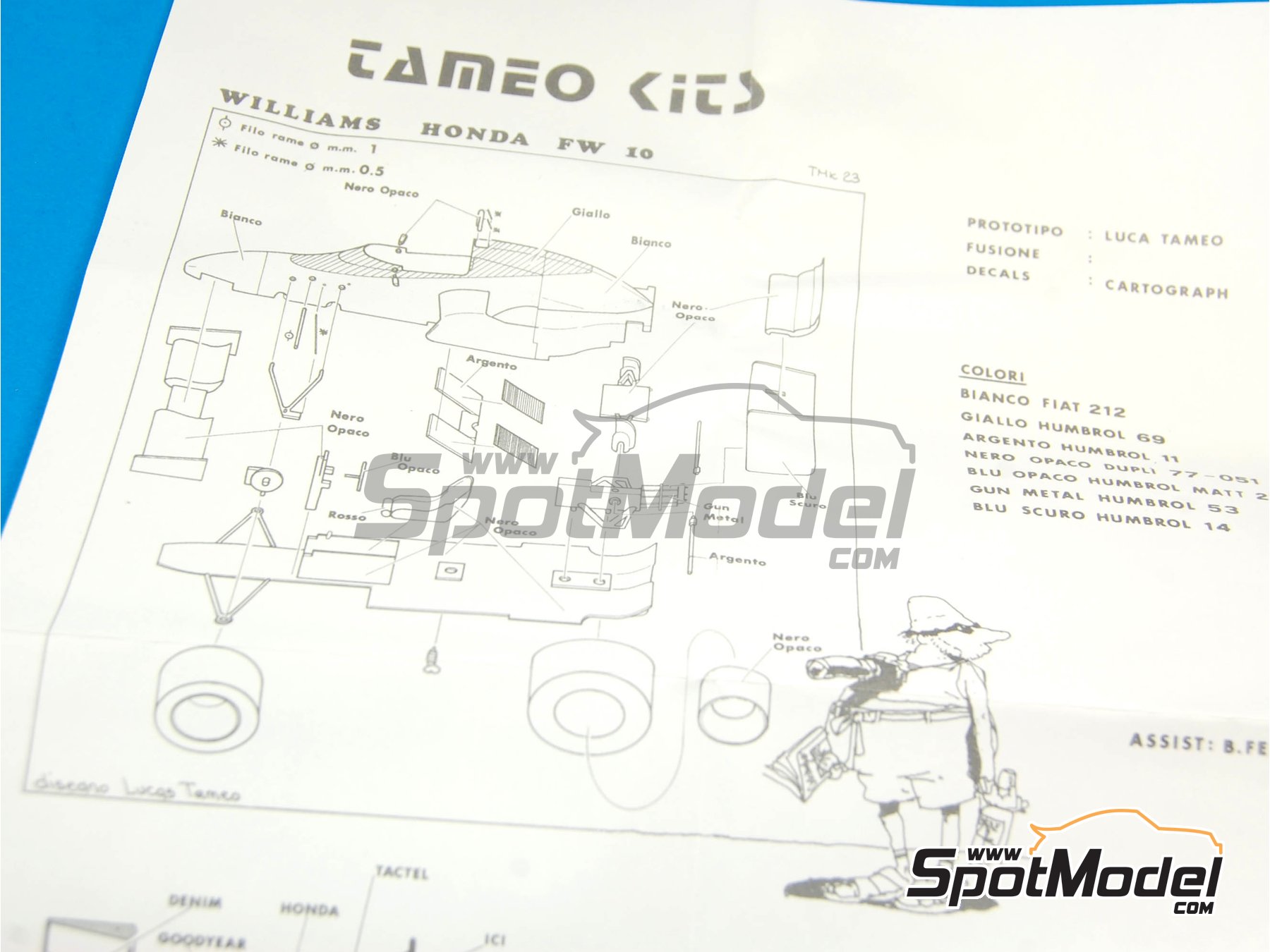 Tameo Kits TMK023: Car scale model kit 1/43 scale - Williams Honda FW10 ...