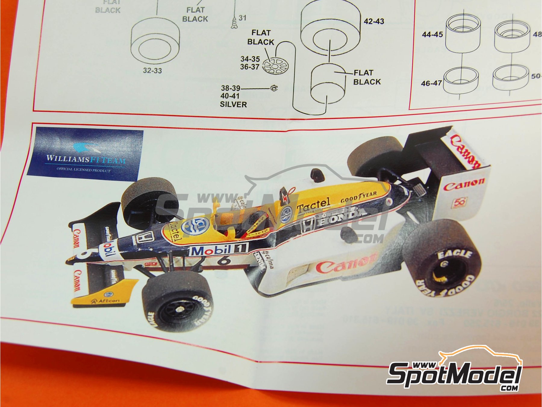 Tameo Kits TMK067: Car scale model kit 1/43 scale - Williams Honda ...
