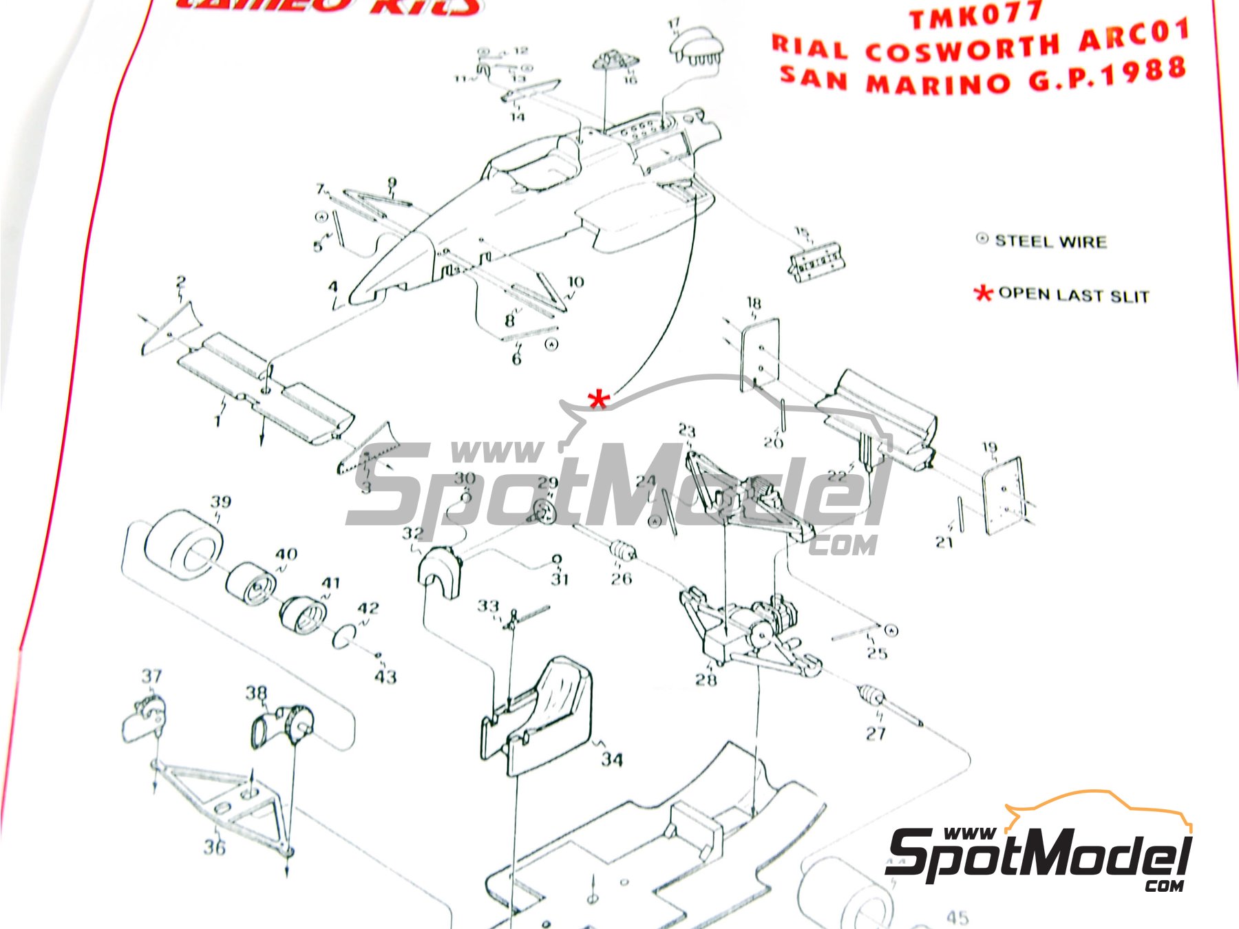 Tameo Kits TMK077: Car scale model kit 1/43 scale - Rial Cosworth ARC01 ...