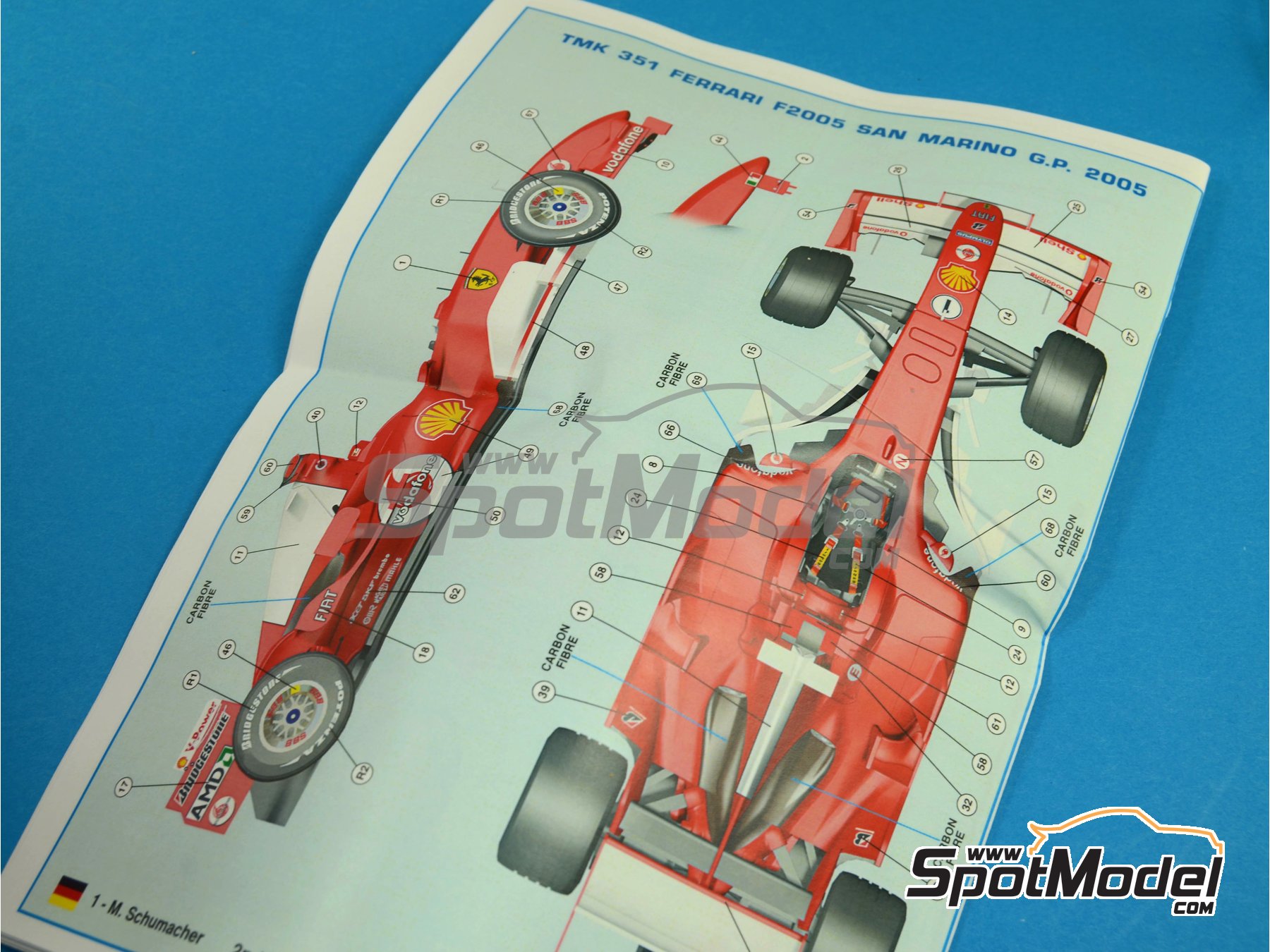 Tameo Kits TMK351: Car scale model kit 1/43 scale - Ferrari F2005 ...