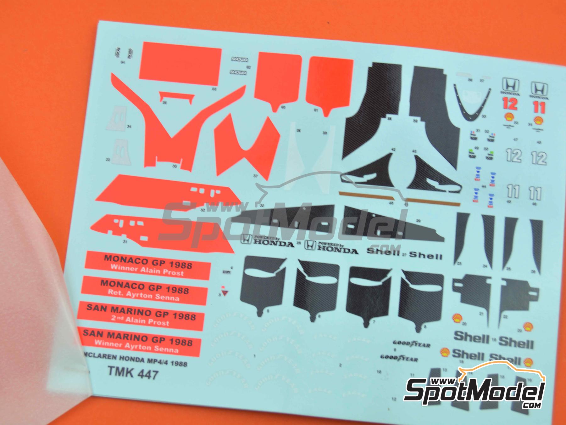 Tameo Kits TMK447: Car scale model kit 1/43 scale - McLaren Honda MP4/4 ...