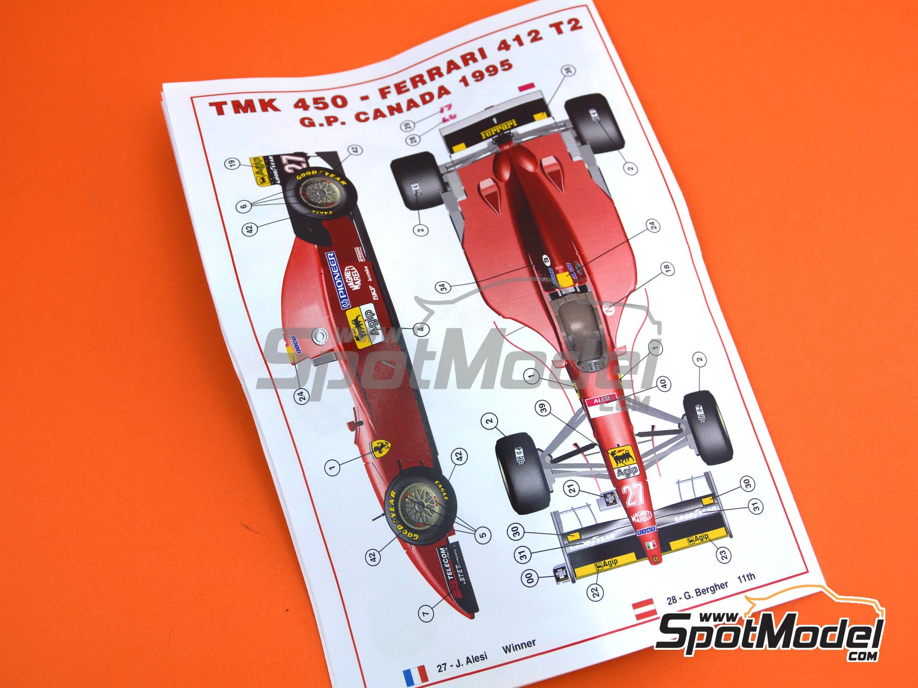 Tameo Kits TMK450: Car scale model kit 1/43 scale - Ferrari 412 T2 ...