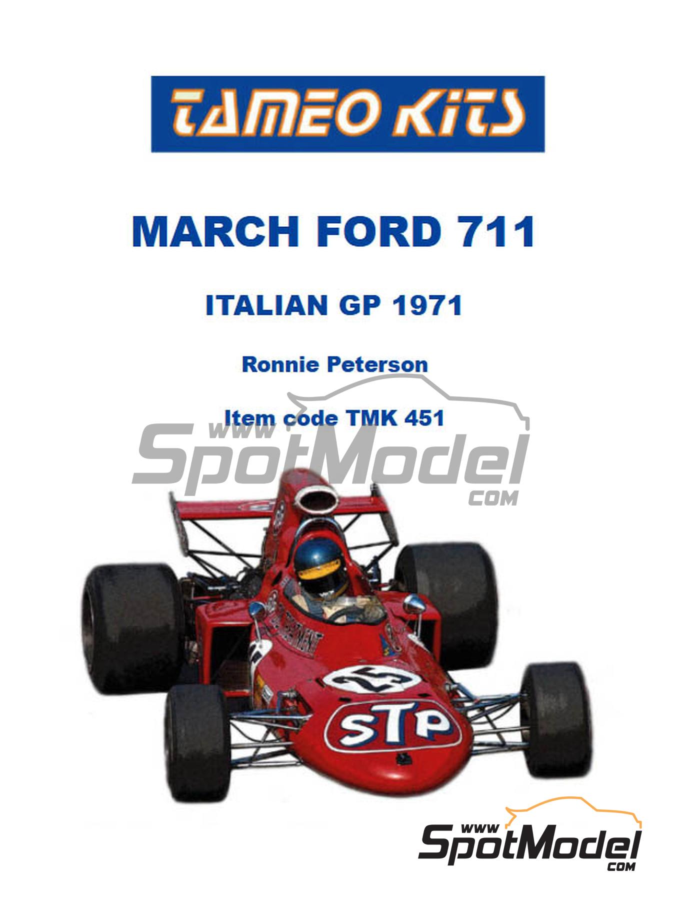 Tameo Kits TMK451: Car scale model kit 1/43 scale - March Ford 711 ...