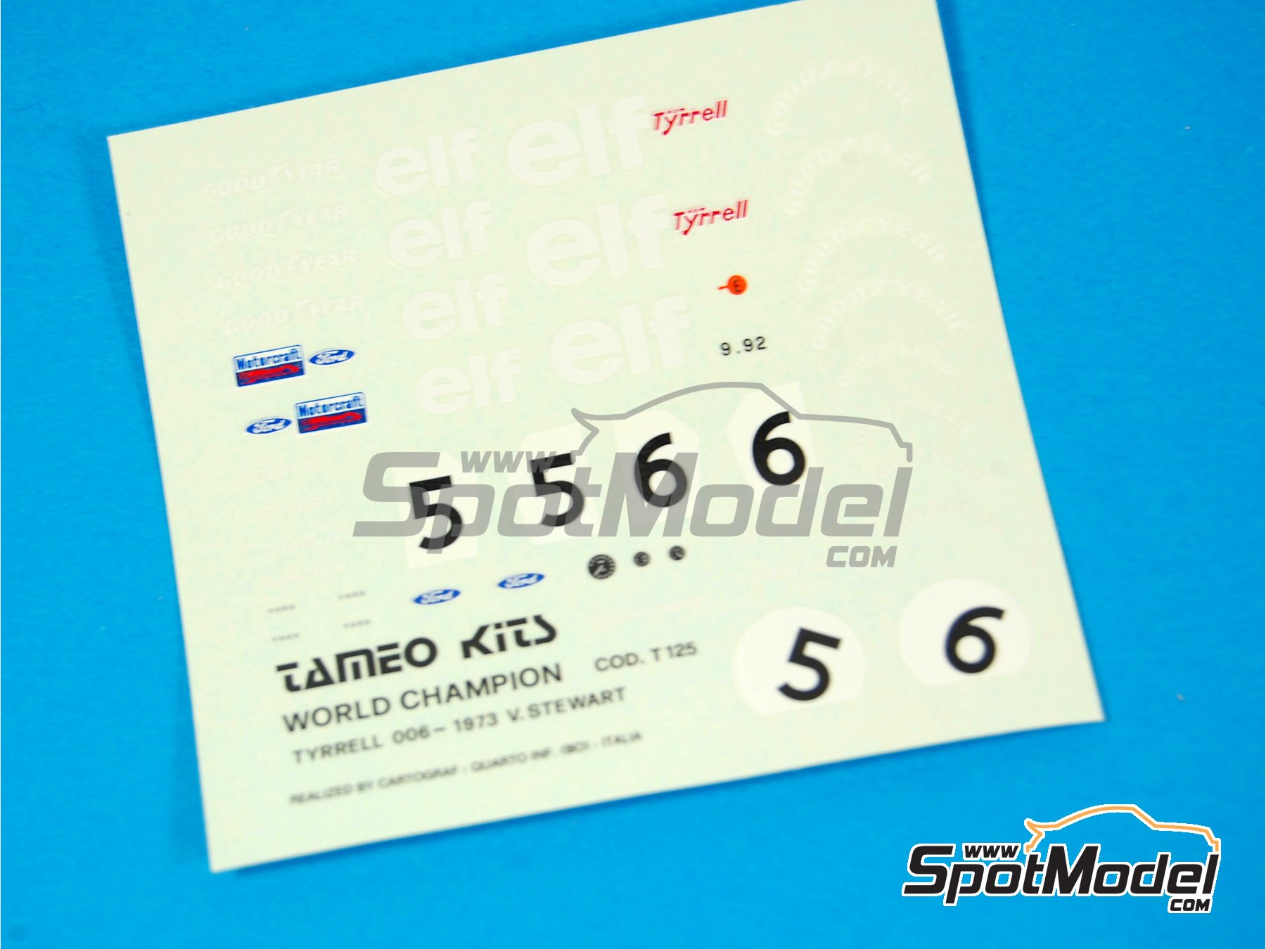 Tameo Kits WCT073: Car scale model kit 1/43 scale - Tyrrell Ford 006 ...