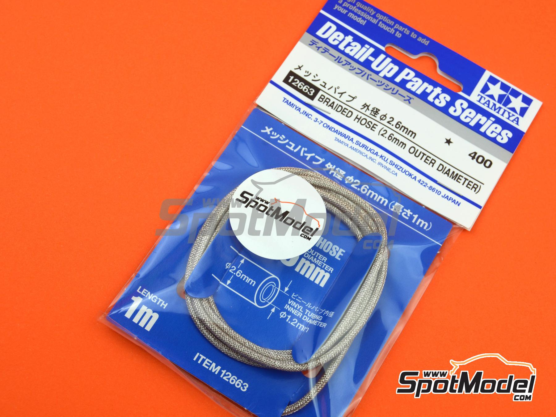 Tamiya 12663: Pipe - Braided Hose 2.6mm Outer Dia (ref. TAM12663 ...