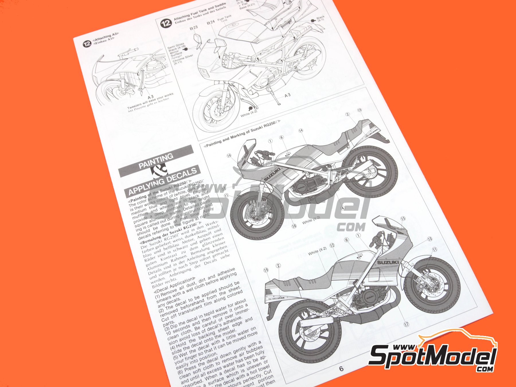 Tamiya 14024: Motorbike scale model kit 1/12 scale - Suzuki RG250 Gamma (ref. TAM14024) | SpotModel
