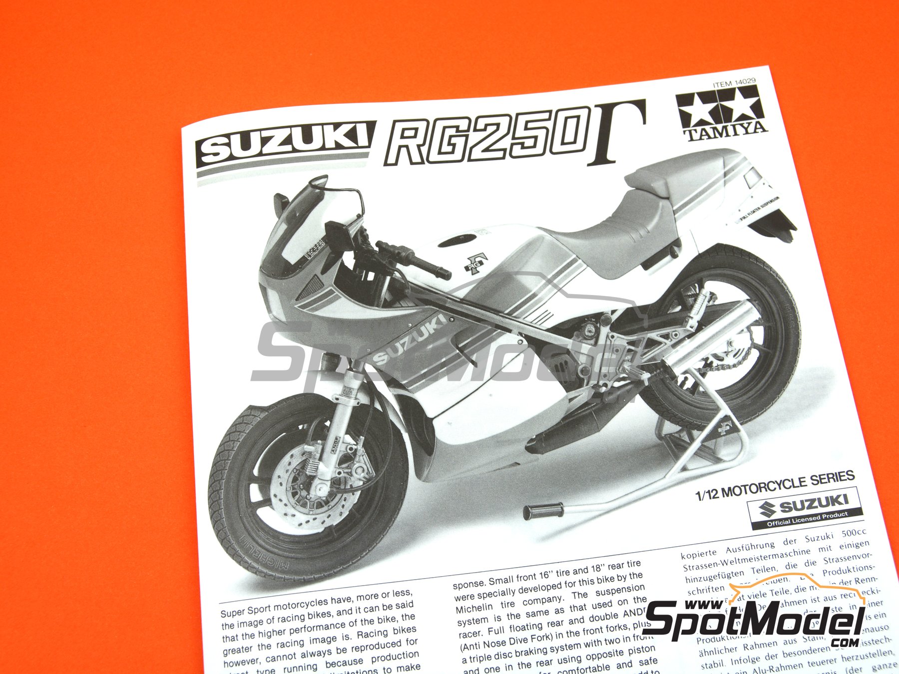 Tamiya 14029: Motorbike scale model kit 1/12 scale - Suzuki RG250 Gamma (ref. TAM14029) | SpotModel
