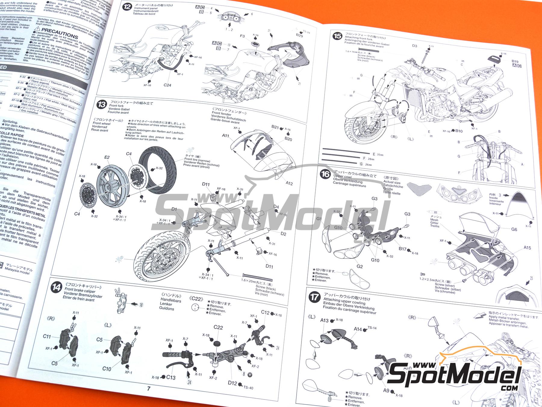 Tamiya 14111: Motorbike scale model kit 1/12 scale - Kawasaki ZZR 1400 ...