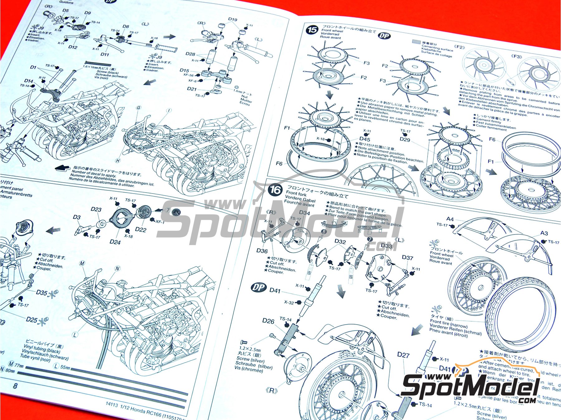 Tamiya 14113: Motorbike scale model kit 1/12 scale - Honda RC166 GP ...