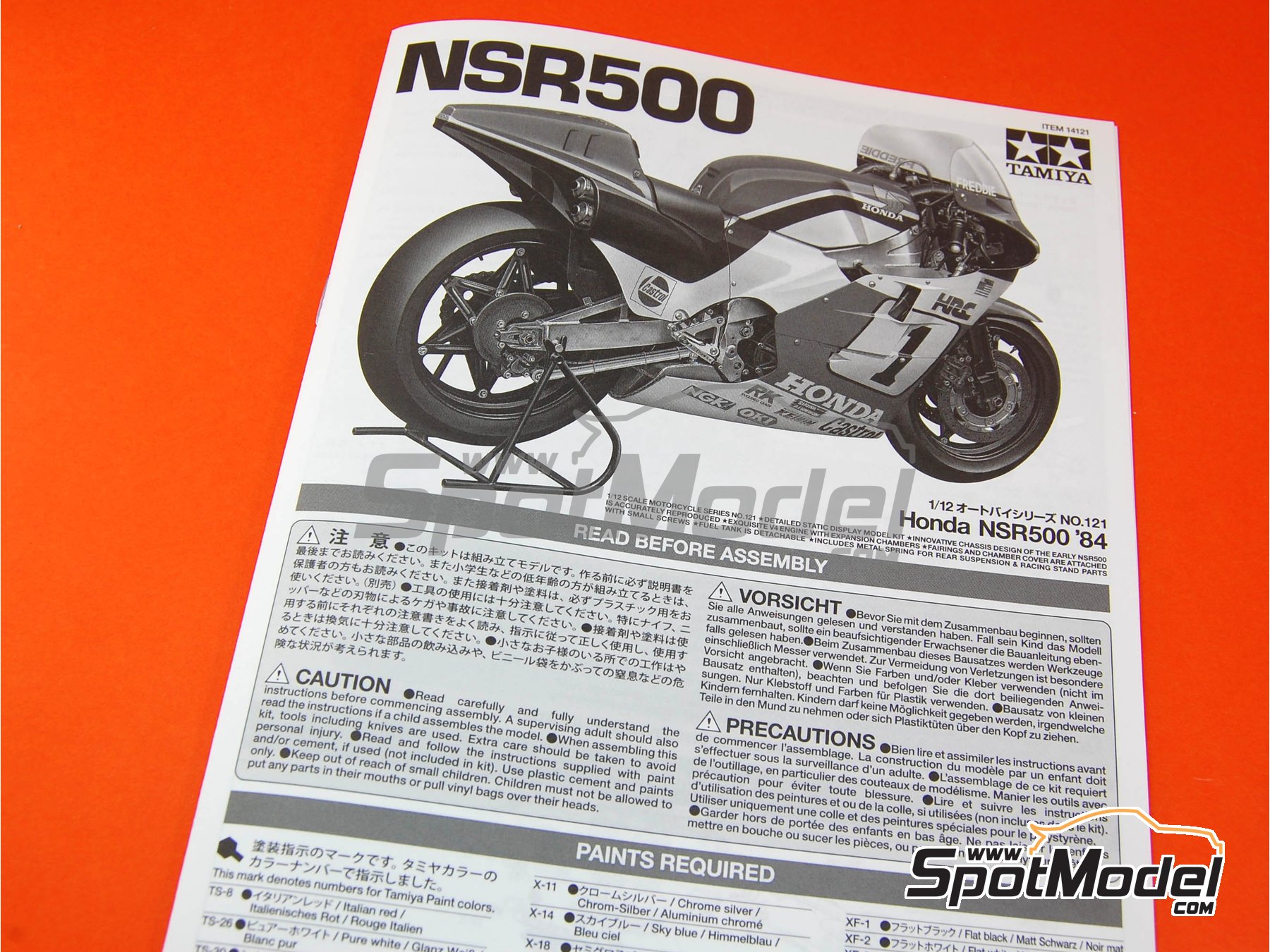 Tamiya 14121: Motorbike scale model kit 1/12 scale - Honda NSR500 Honda ...