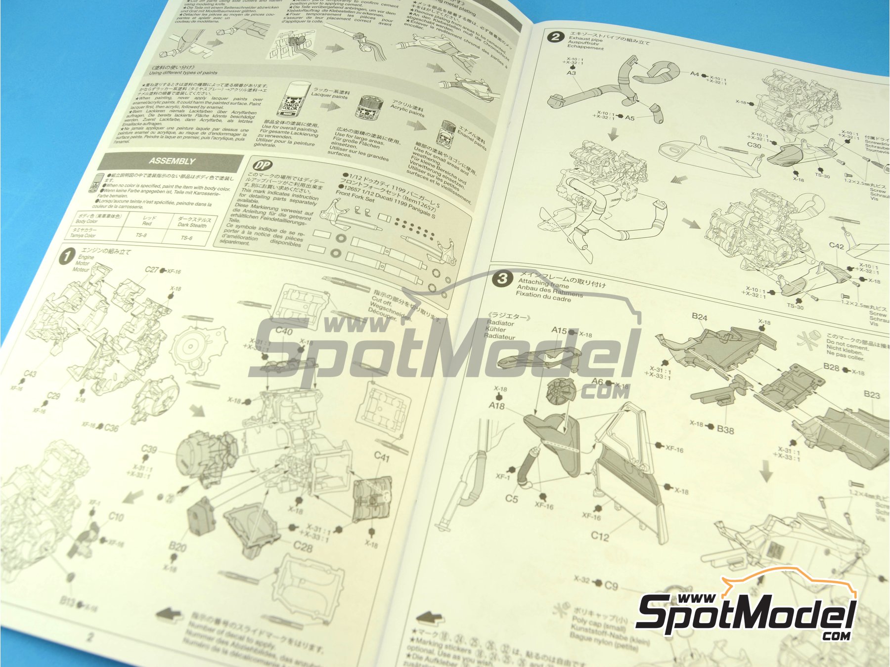 Tamiya 14129: Motorbike scale model kit 1/12 scale - Ducati 1199 ...