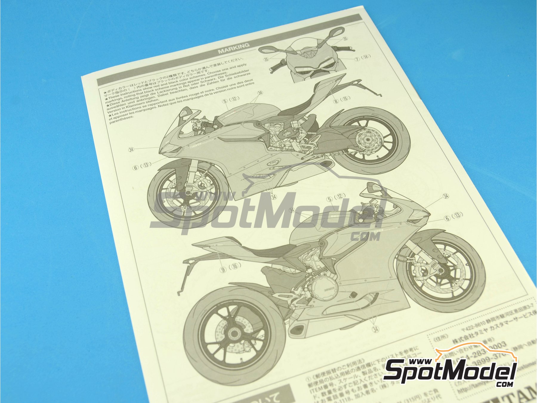 Tamiya 14129: Motorbike scale model kit 1/12 scale - Ducati 1199 ...