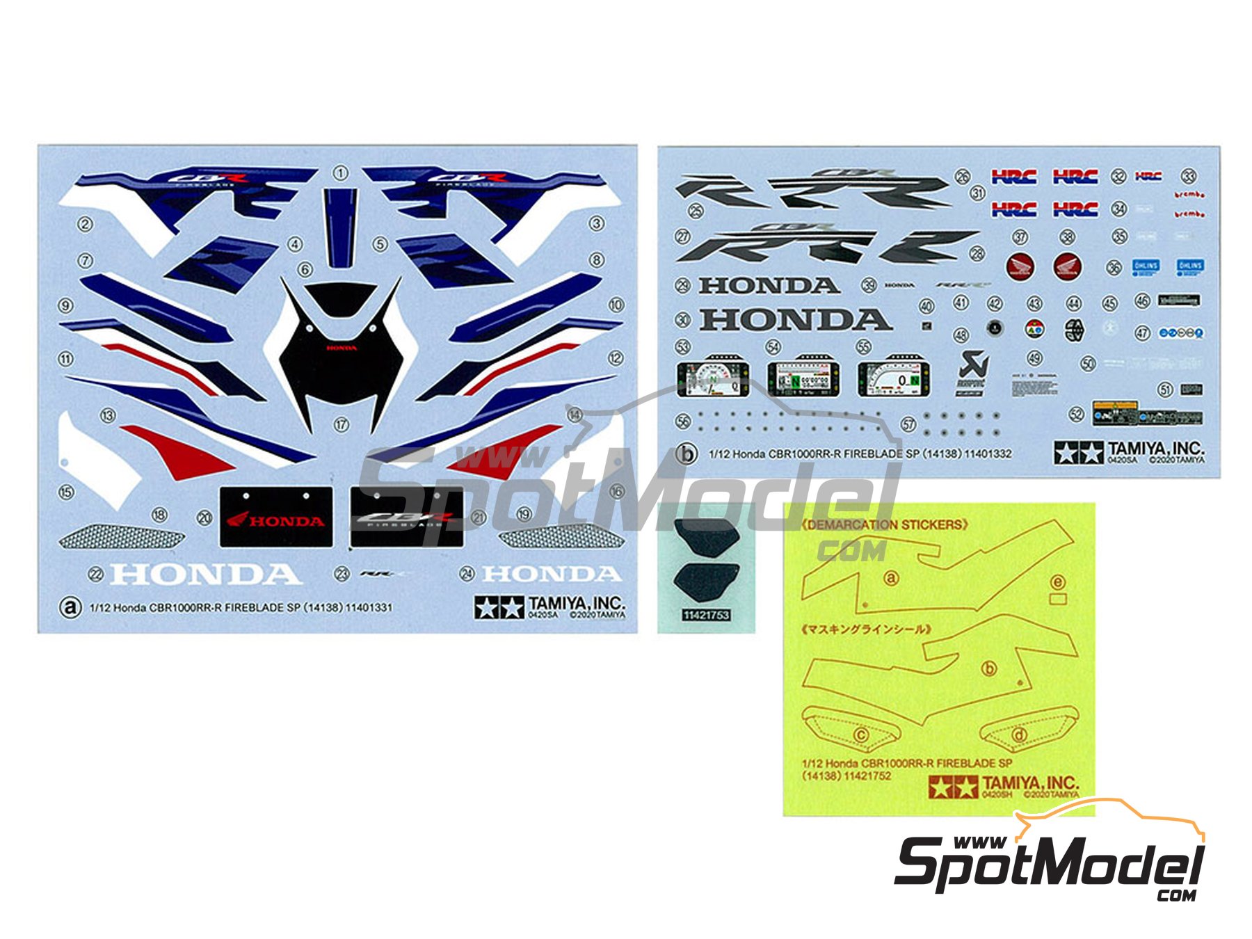Tamiya 14138: Motorbike scale model kit 1/12 scale - Honda CBR1000RR-R ...
