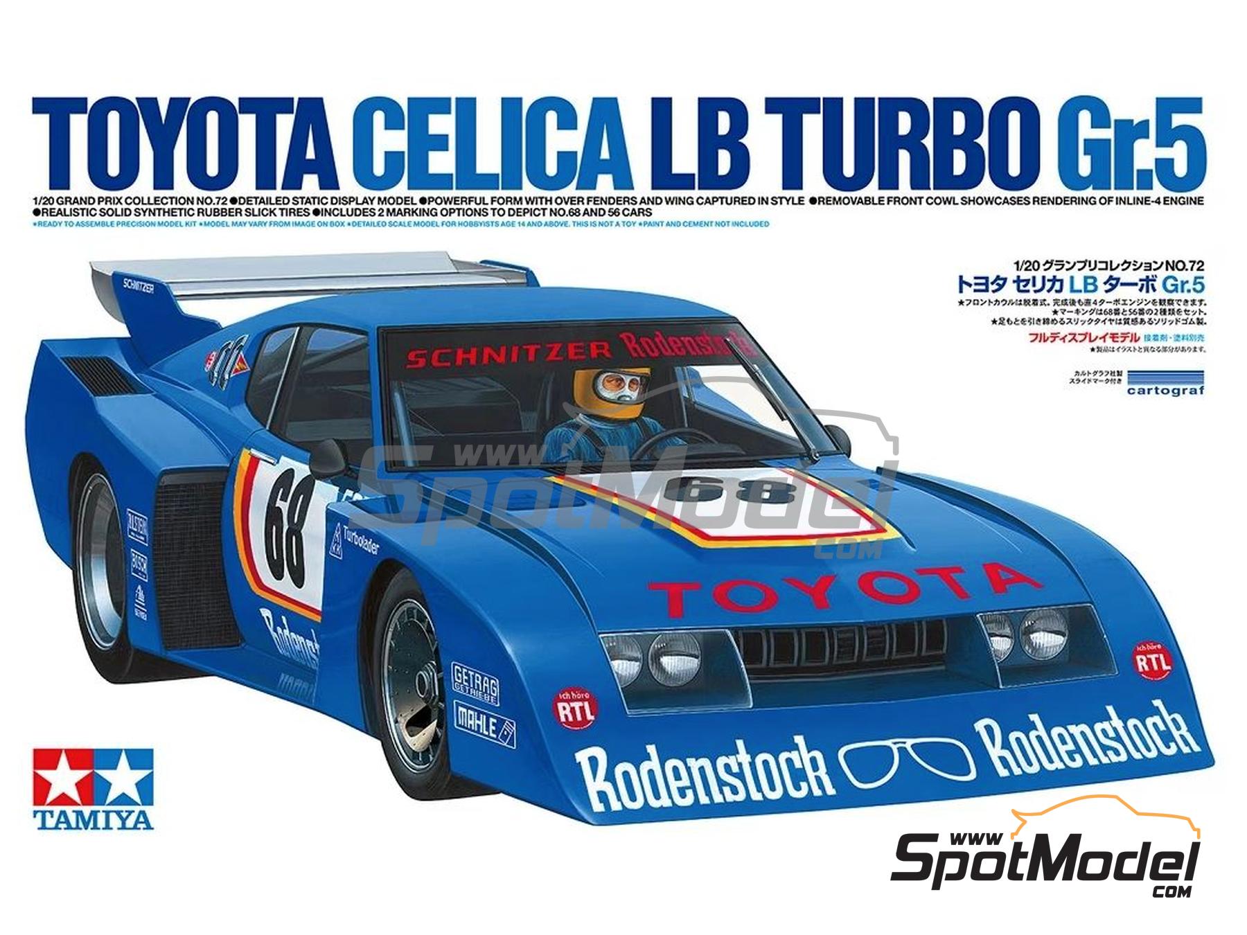 Tamiya 20072: Car scale model kit 1/20 scale - Toyota Celica LB Turbo ...