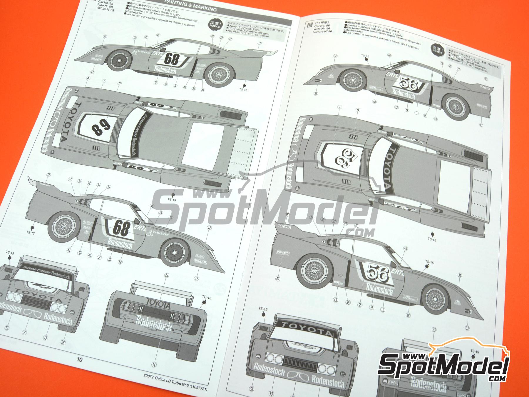 Tamiya 20072: Car scale model kit 1/20 scale - Toyota Celica LB Turbo ...