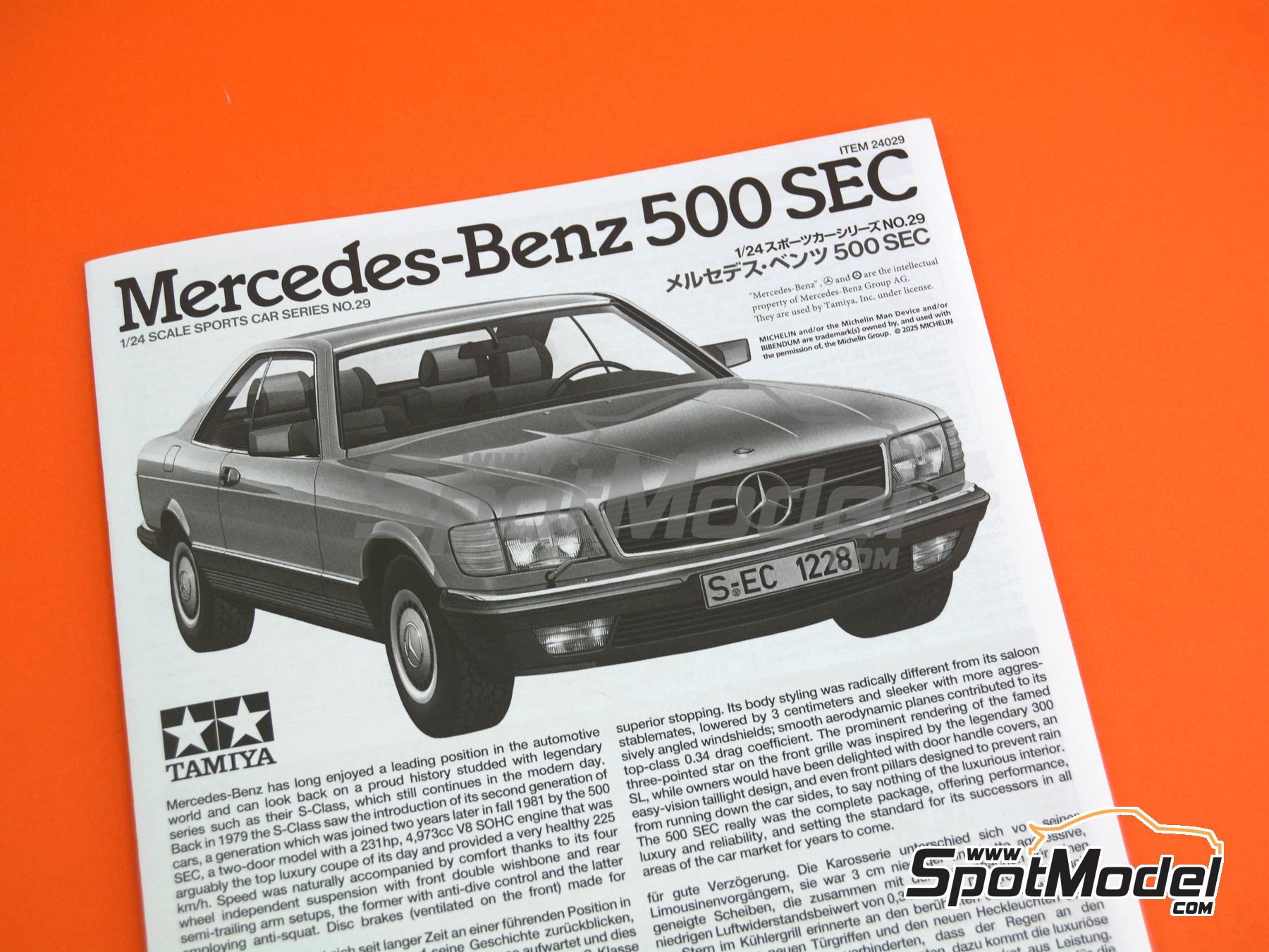 Tamiya 24029: Car scale model kit 1/24 scale - Mercedes-Benz 500 SEC ...