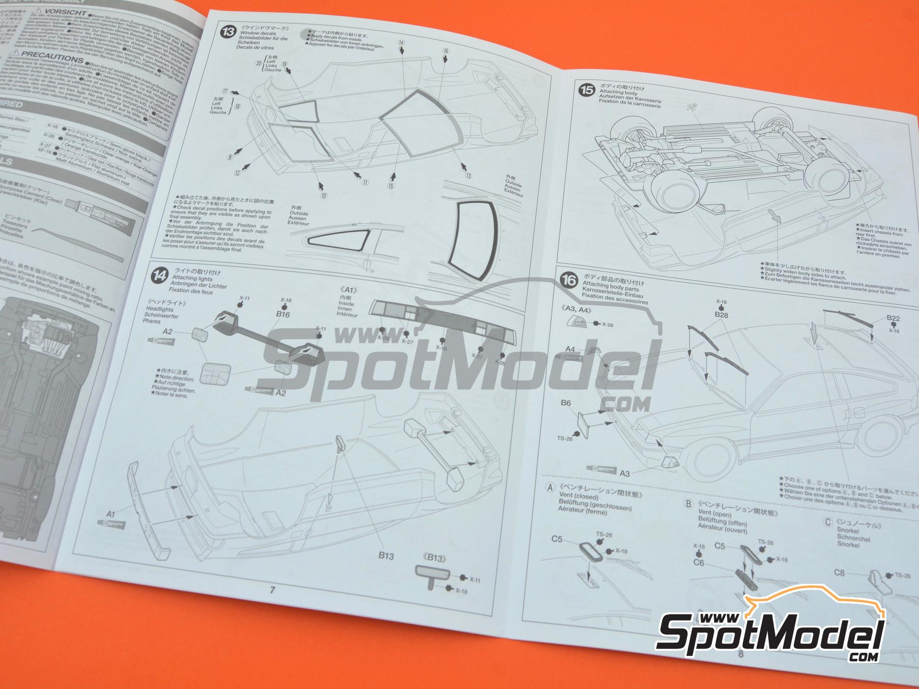 Tamiya 24045: Car scale model kit 1/24 scale - Honda Ballade Sports Mugen CR-X PRO (ref ...