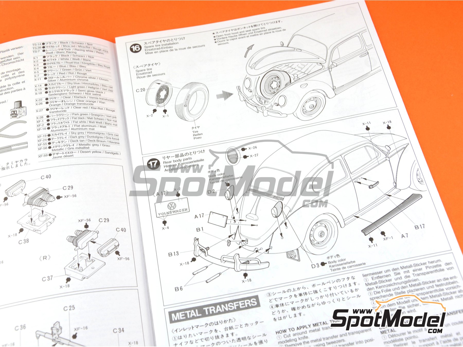 Tamiya 24136: Car scale model kit 1/24 scale - Volkswagen Beetle 1300 ...