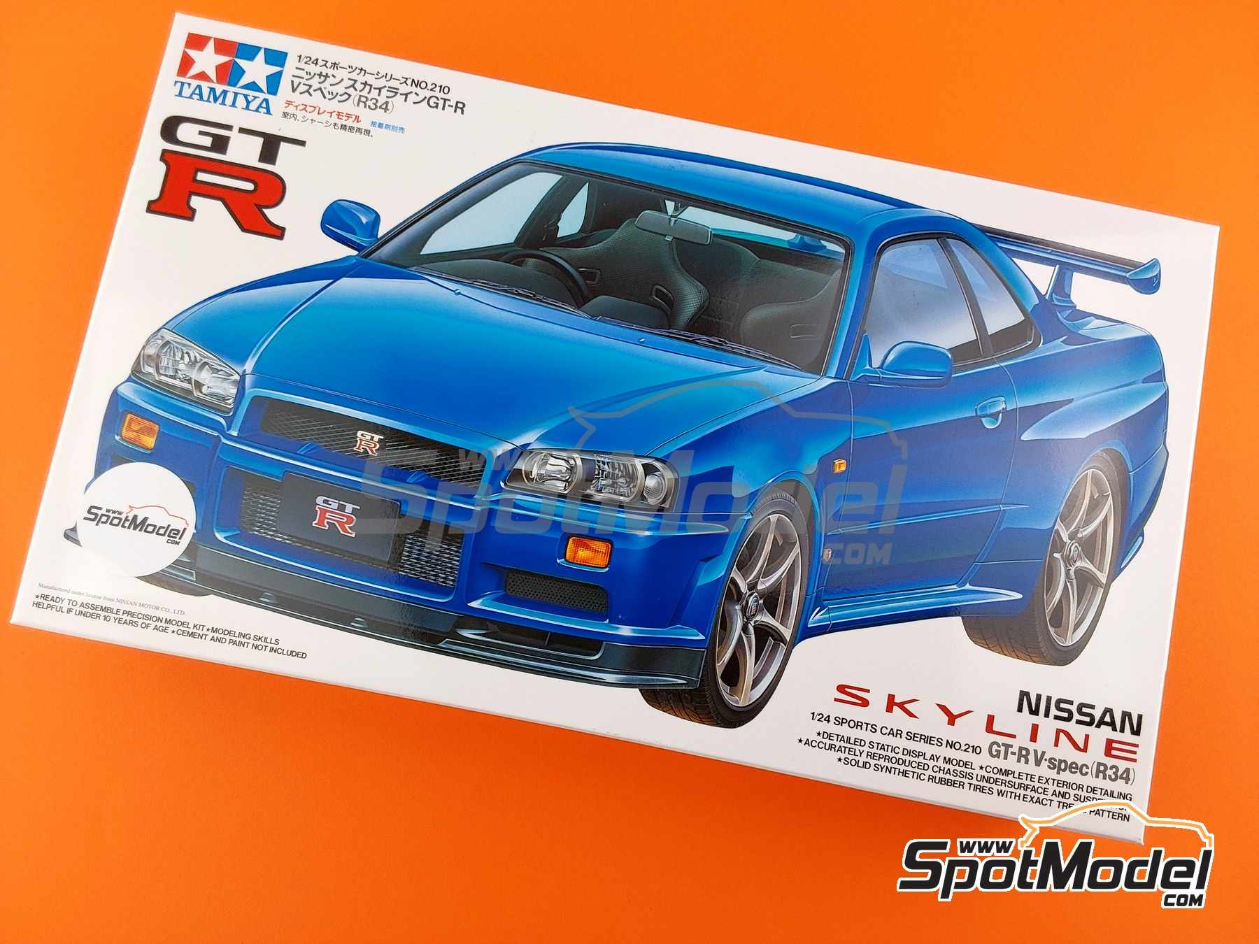 Tamiya 24210: Car scale model kit 1/24 scale - Nissan Skyline GT-R V ...