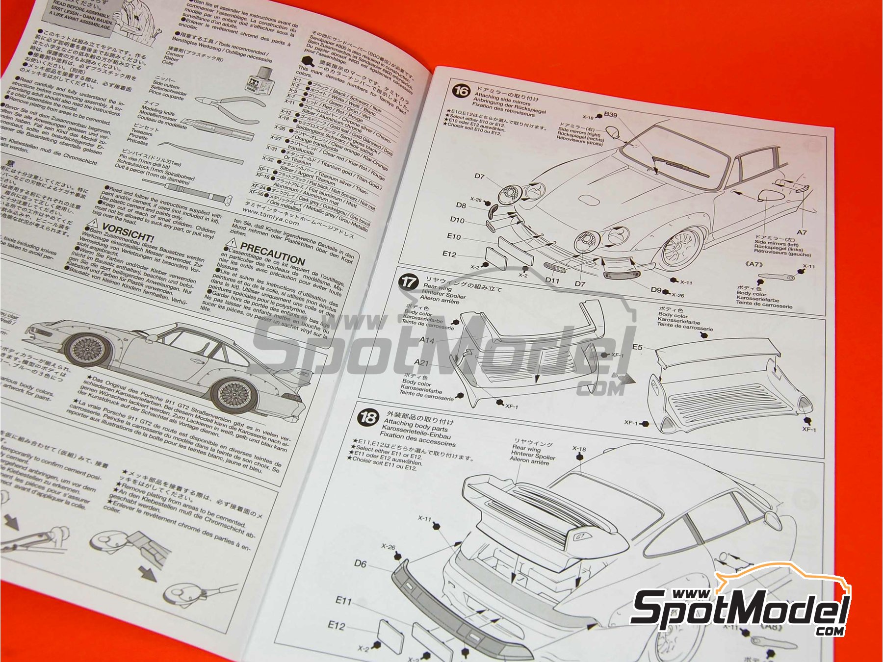 Tamiya 24247: Car scale model kit 1/24 scale - Porsche 911 993 GT2 Club ...