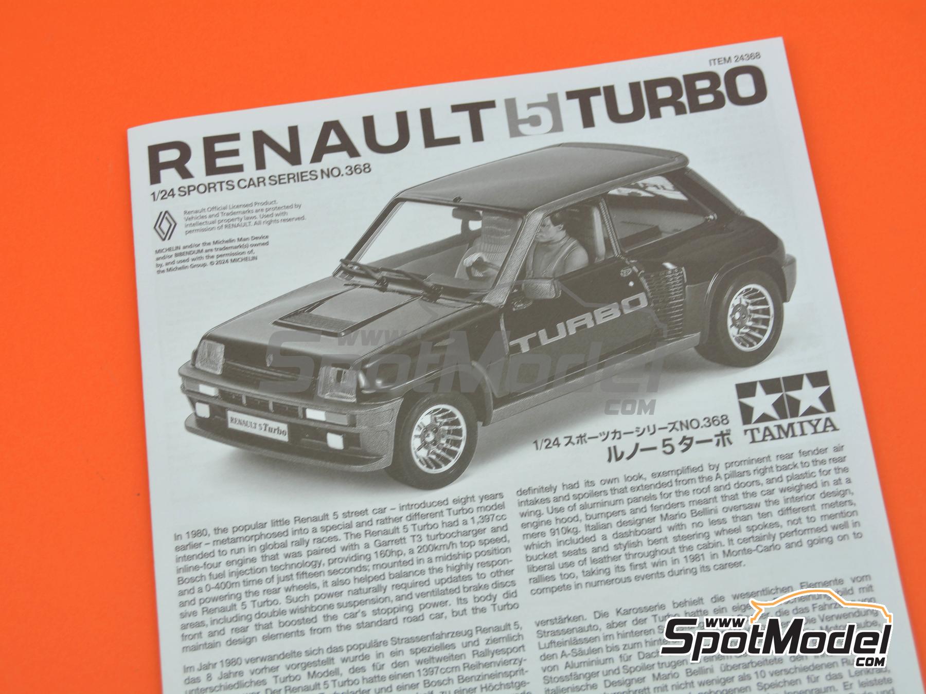 Tamiya 24368: Car scale model kit 1/24 scale - Renault 5 Turbo (ref ...