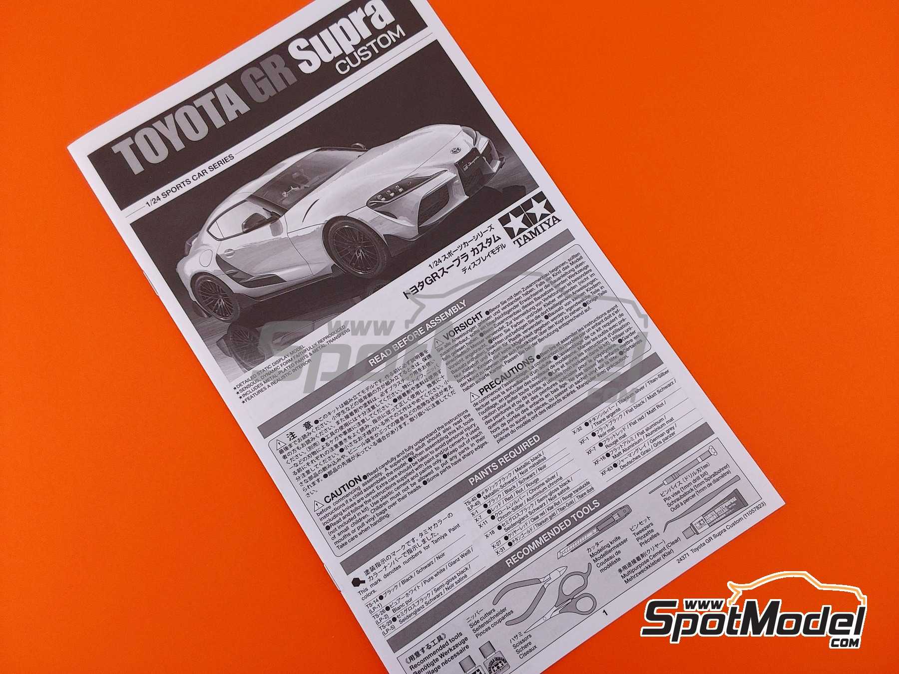 Tamiya 24371: Car scale model kit 1/24 scale - Toyota GR Supra Custom ...