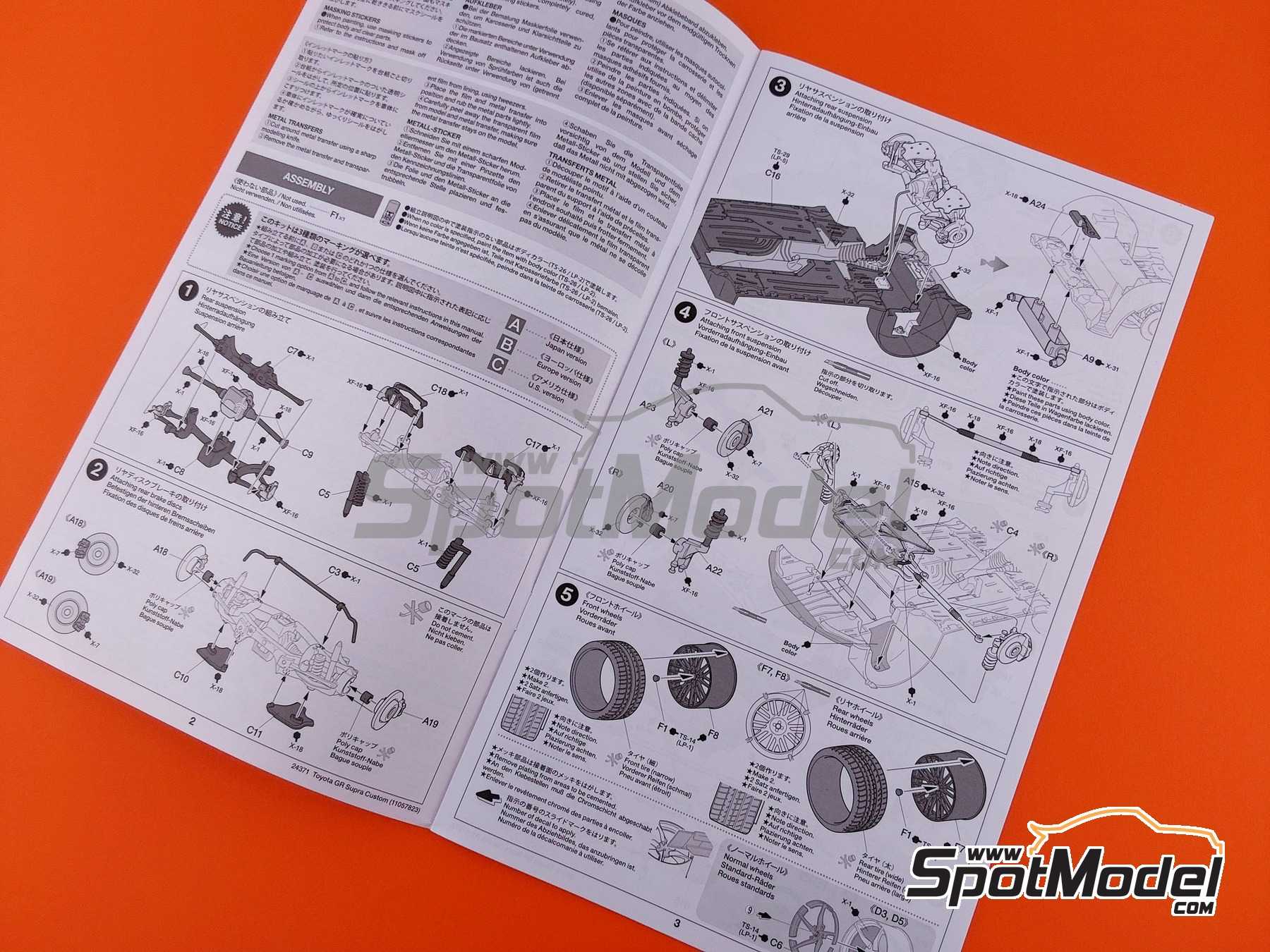 Tamiya 24371: Car scale model kit 1/24 scale - Toyota GR Supra Custom ...
