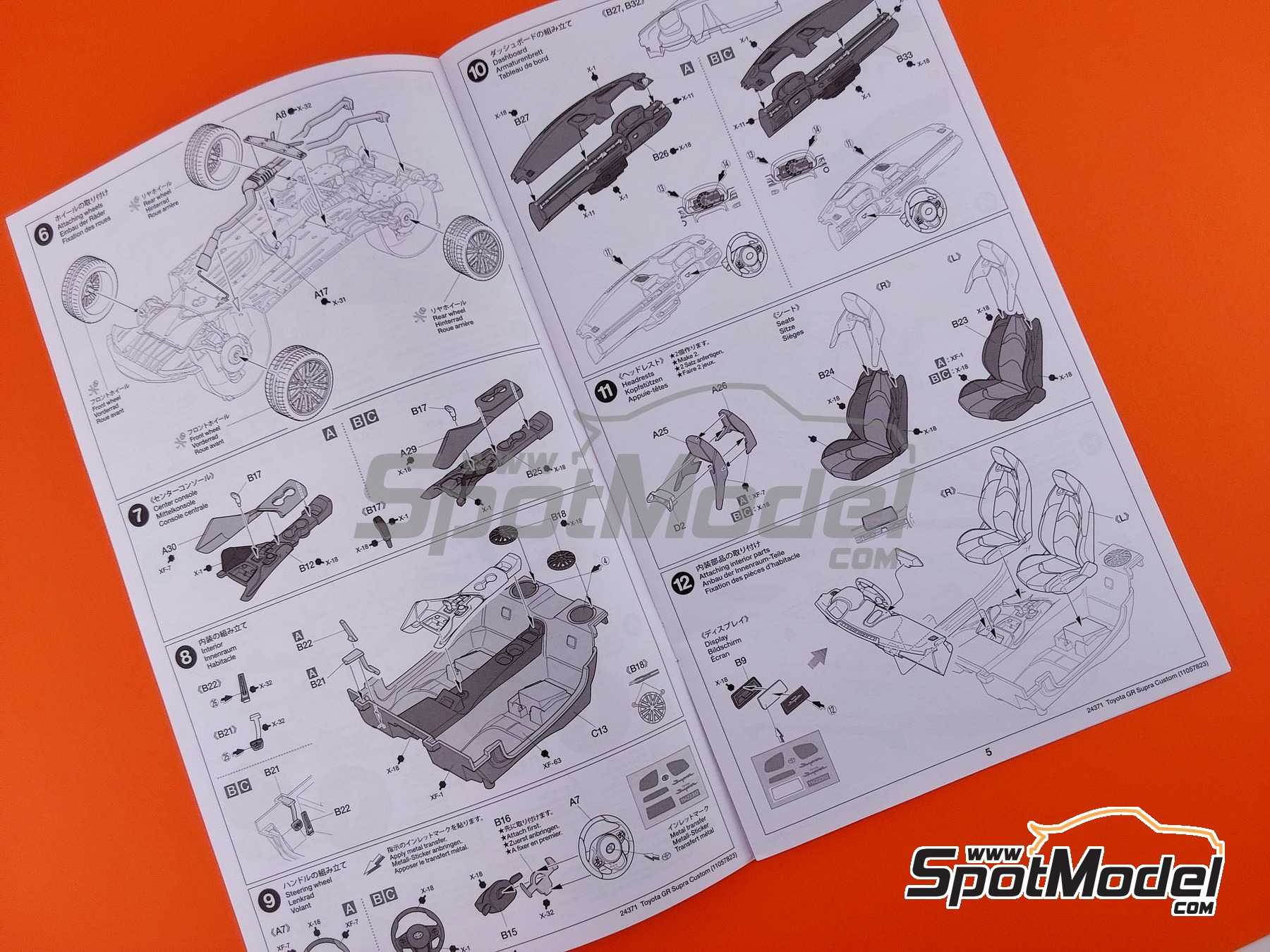 Tamiya 24371: Car scale model kit 1/24 scale - Toyota GR Supra Custom ...