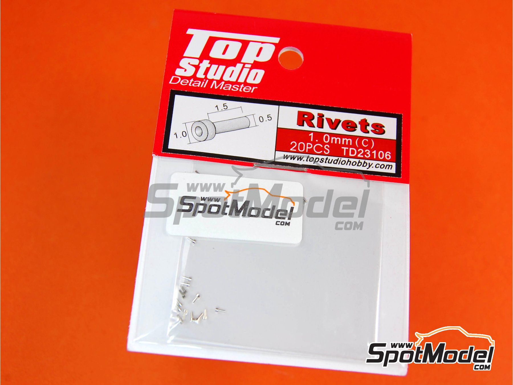 Top Studio TD23106: Rivets - 1.0mm rivets - 20 units (ref. TD23106 ...
