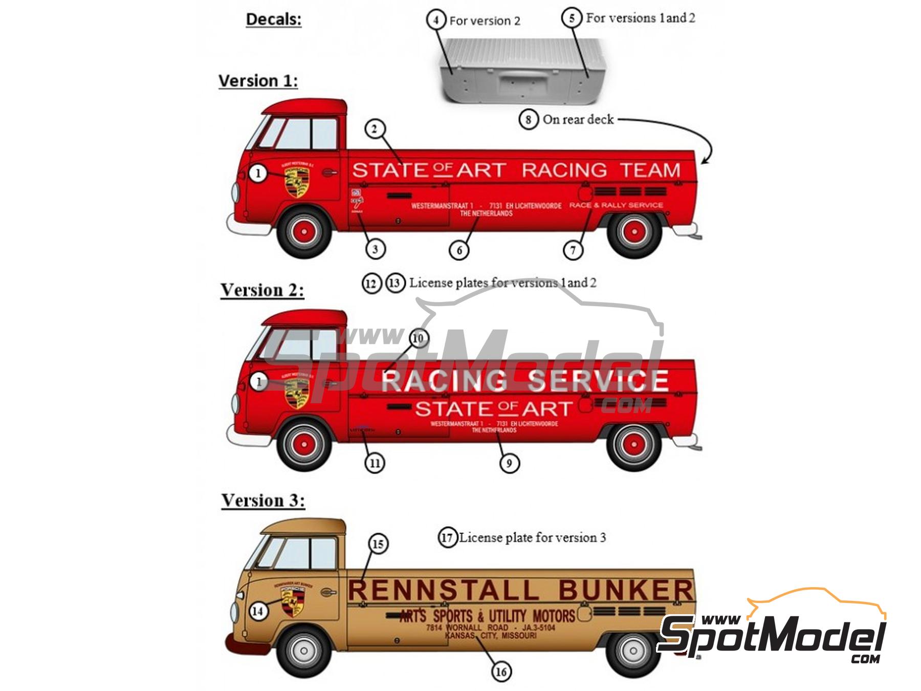USCP 24A058: Marking / livery 1/24 scale - Volkswagen Transporter T1 ...