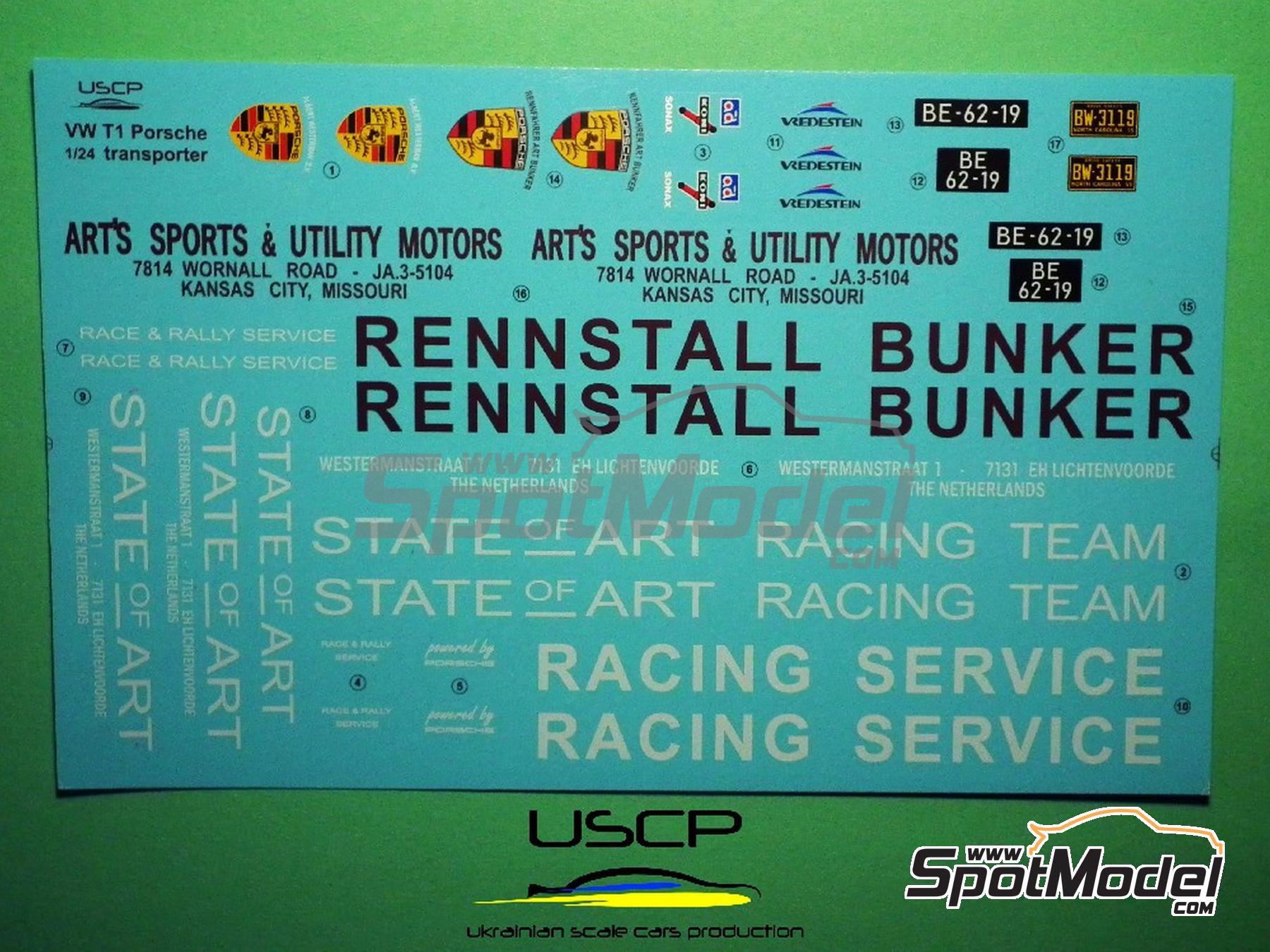 USCP 24A058: Marking / livery 1/24 scale - Volkswagen Transporter T1 ...