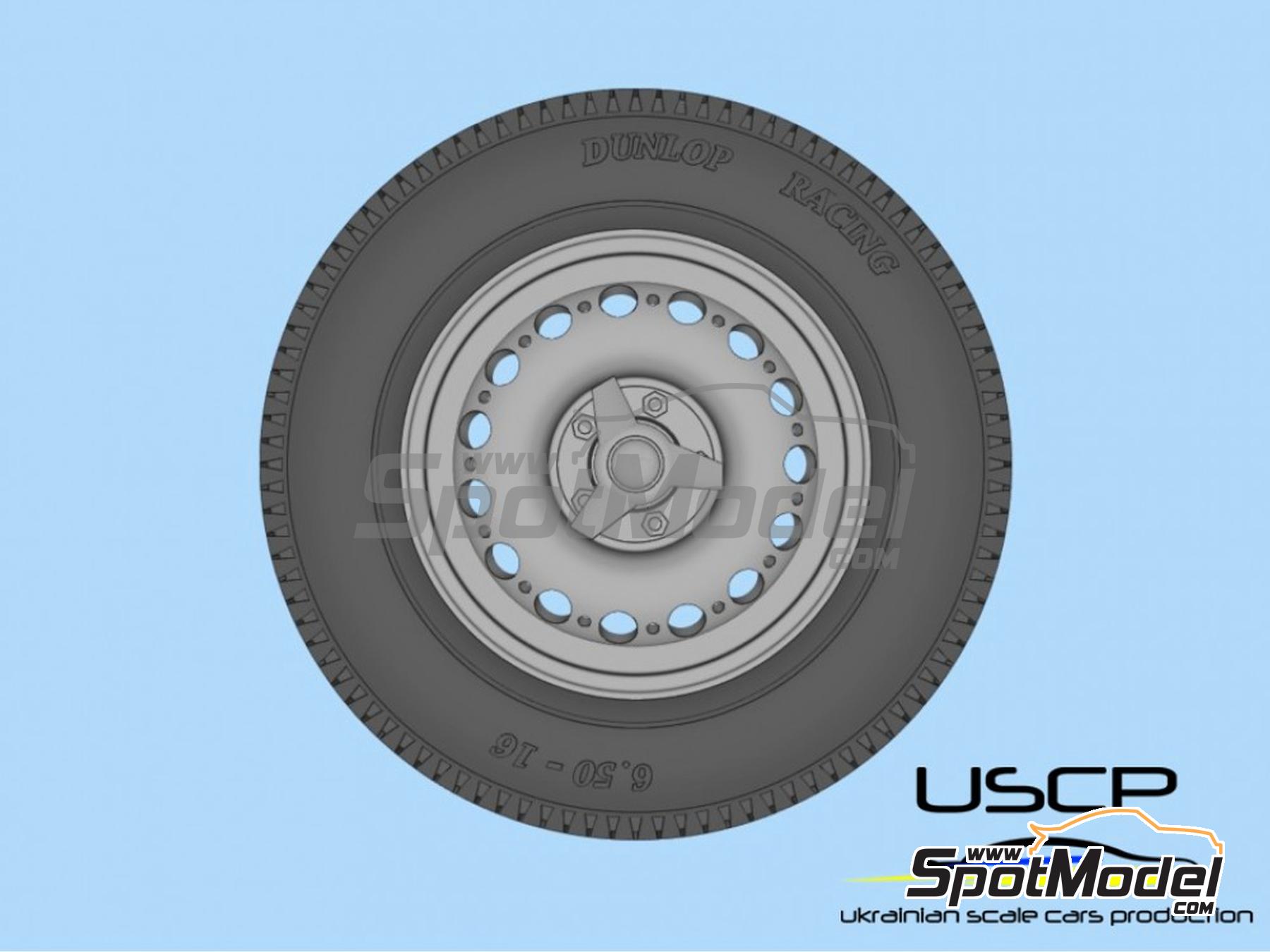 USCP 24P080: Rims and tyres set 1/24 scale - Dunlop Racing 16 inch - 4 ...