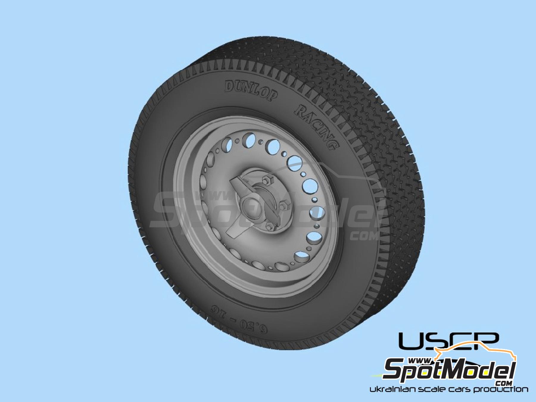 USCP 24P080: Rims and tyres set 1/24 scale - Dunlop Racing 16 inch - 4 ...