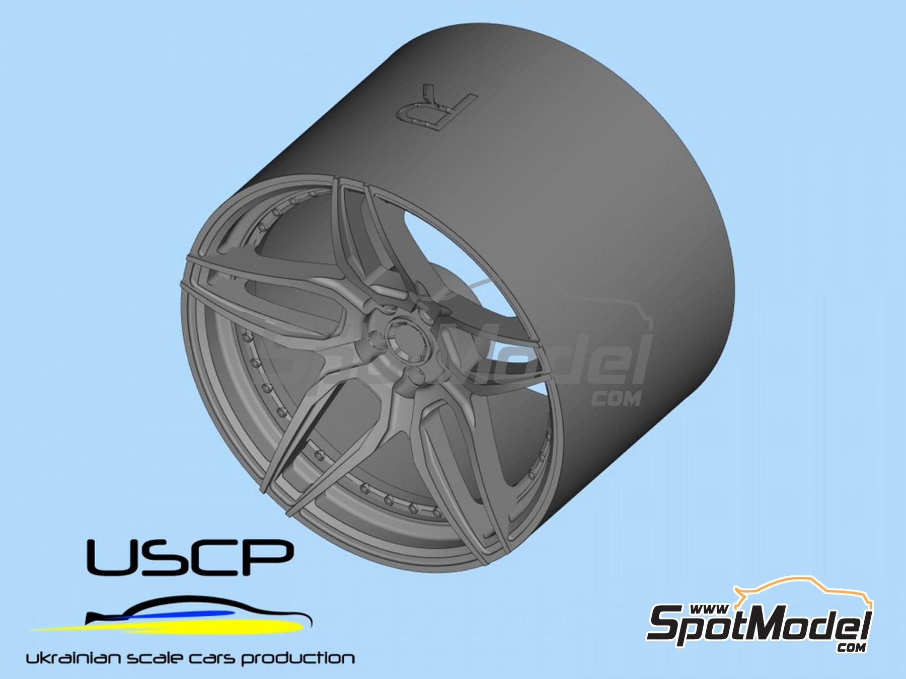 USCP 24P104: Rims and tyres set 1/24 scale - ADV05 MV2 CS Rims 19 inch ...
