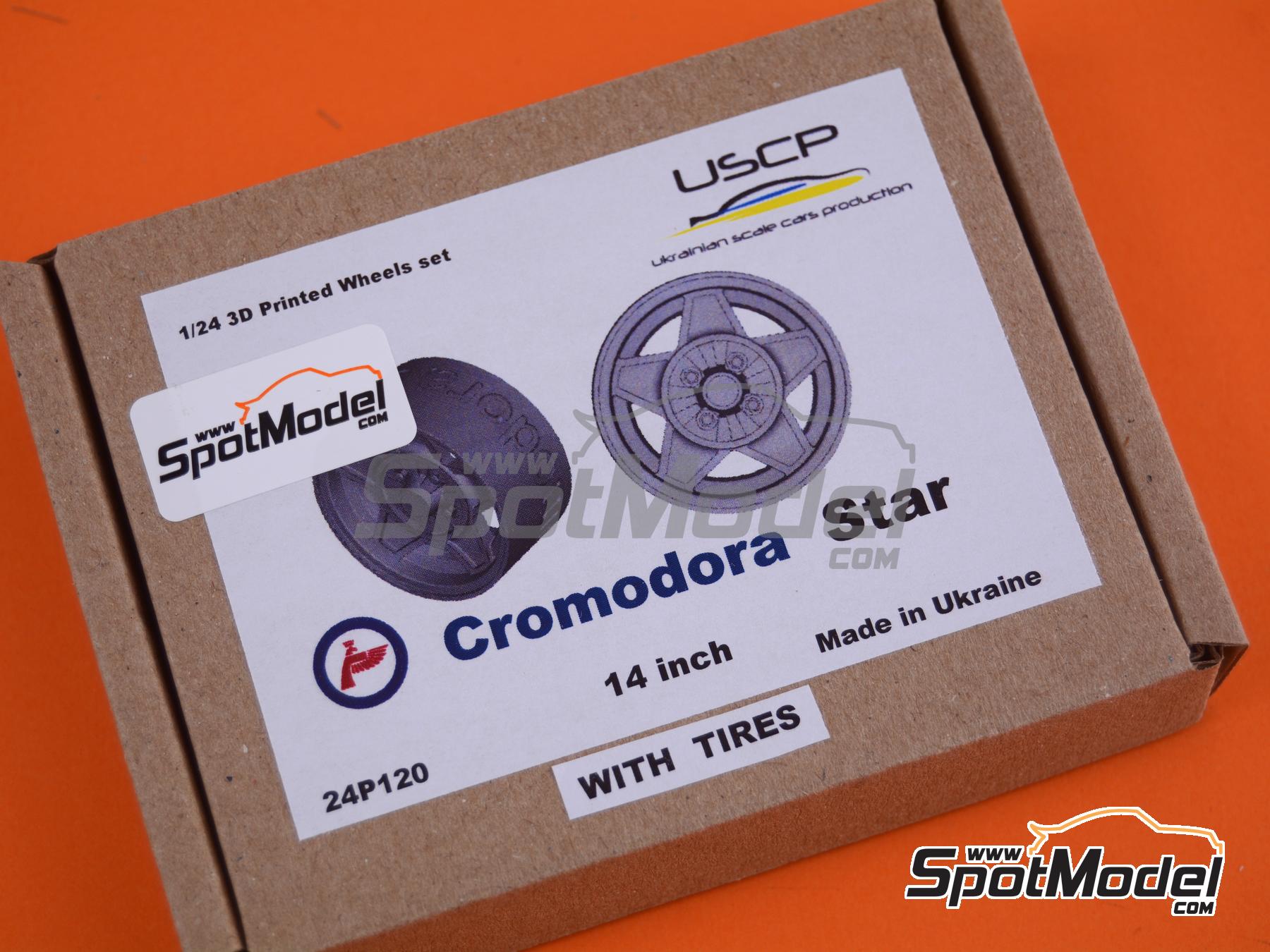 USCP 24P120: Rims and tyres set 1/24 scale - Cromodora Star 14 inch - 4 ...