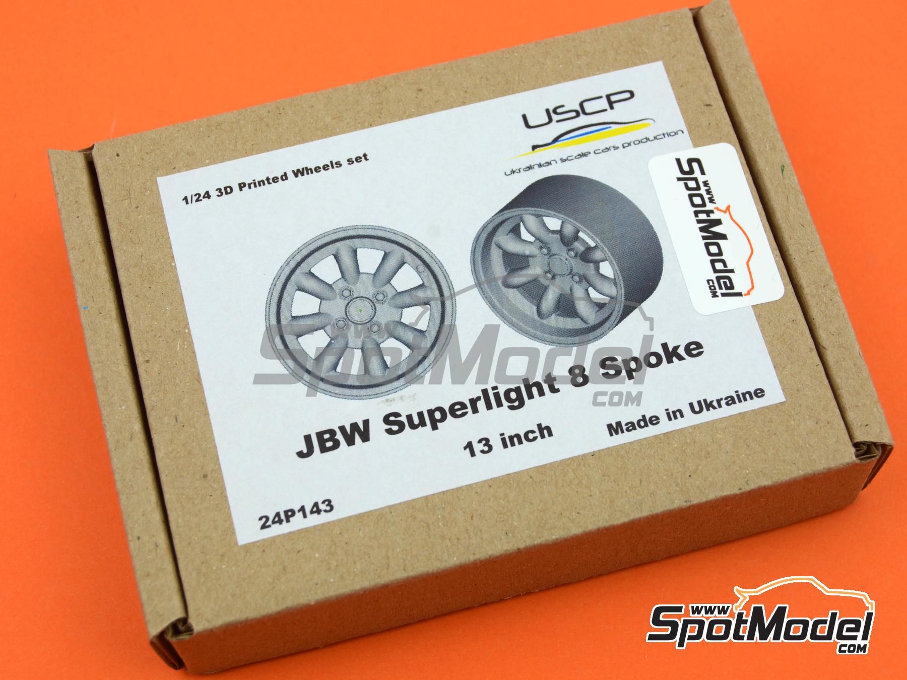 USCP 24P143: Rims 1/24 scale - JBW Superlight 8 Spokes 13 inches - for ...