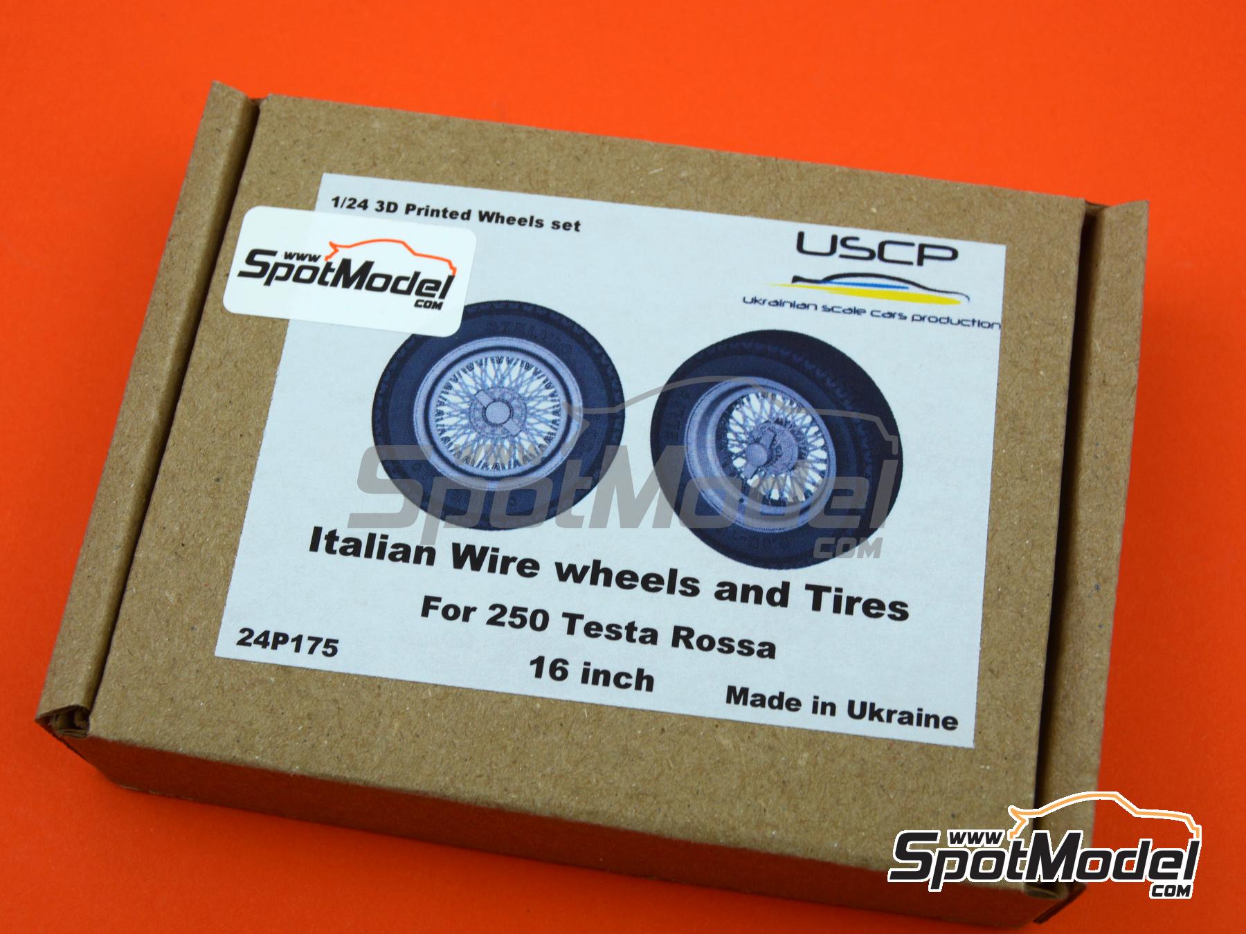 USCP 24P175: Rims and tyres set 1/24 scale - Ferrari 250 Testa Rossa ...