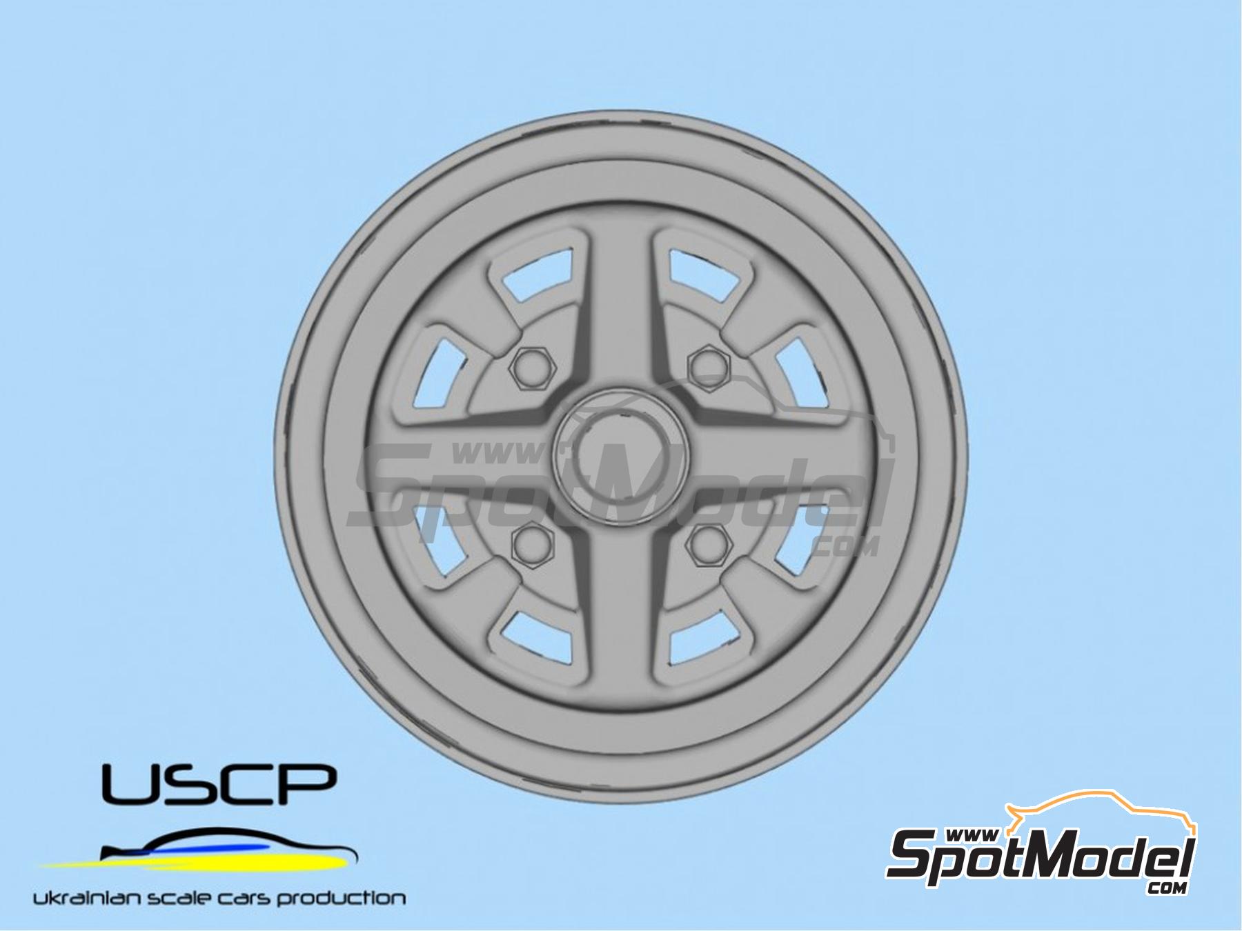 USCP 24P183: Rims 1/24 scale - Rostyle steel 10 inches - for Hasegawa ...