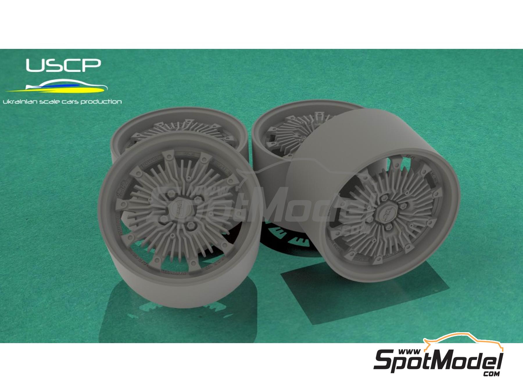 USCP 24P192: Rims and tyres set 1/24 scale - Mugen CF-48 15 inch - 4 ...