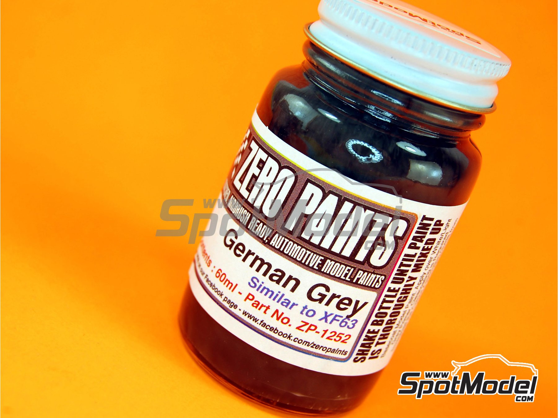 Zero Paints ZP-1252: Paint for airbrush German Grey 1 x 60ml for ...