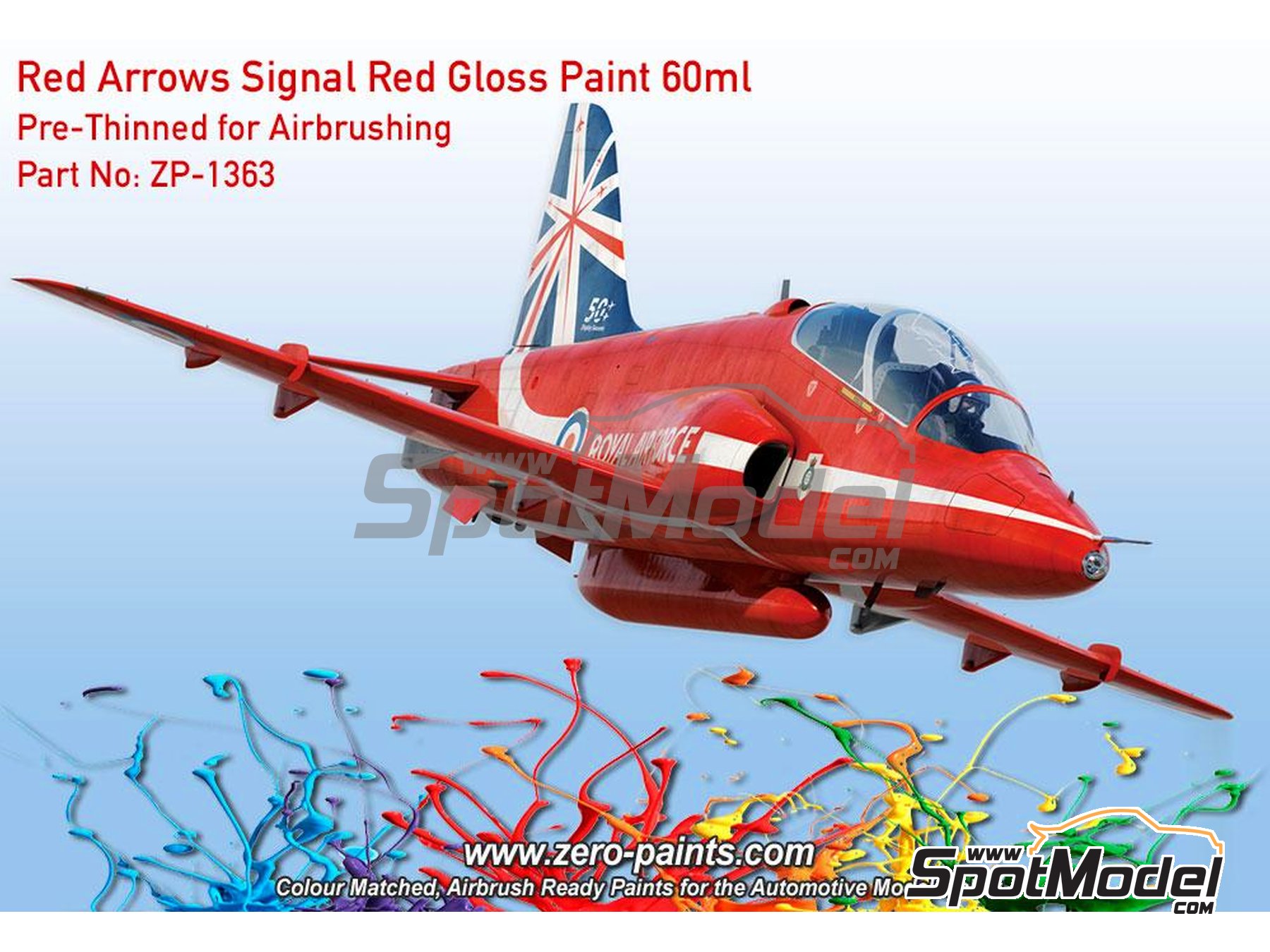 Zero Paints ZP-1363: Paint for airbrush Red Arrows Signal Red 1 x 60ml ...