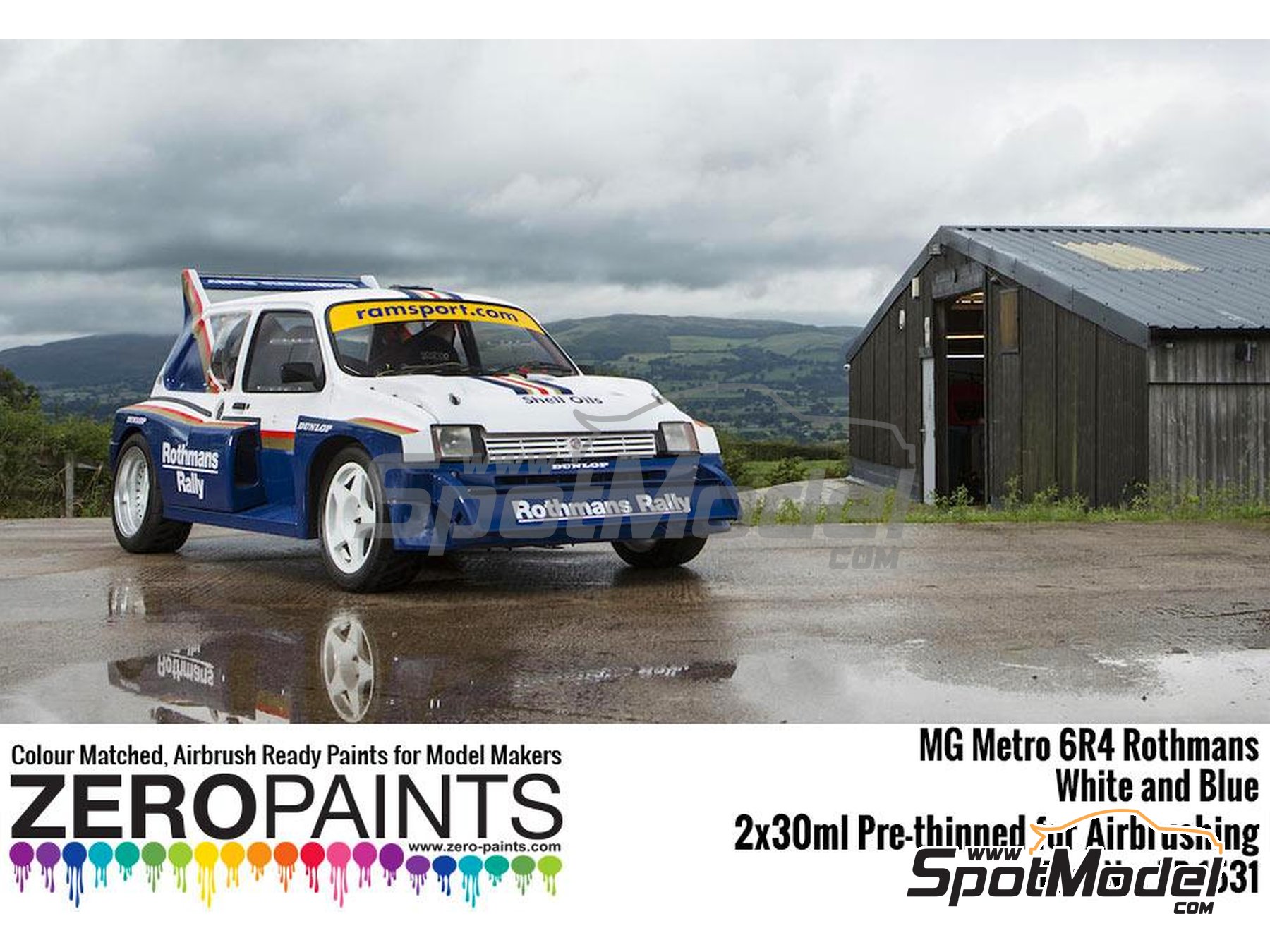 Zero Paints ZP-1531: Paints set for airbrush MG Metro 6R4 Rothmans ...